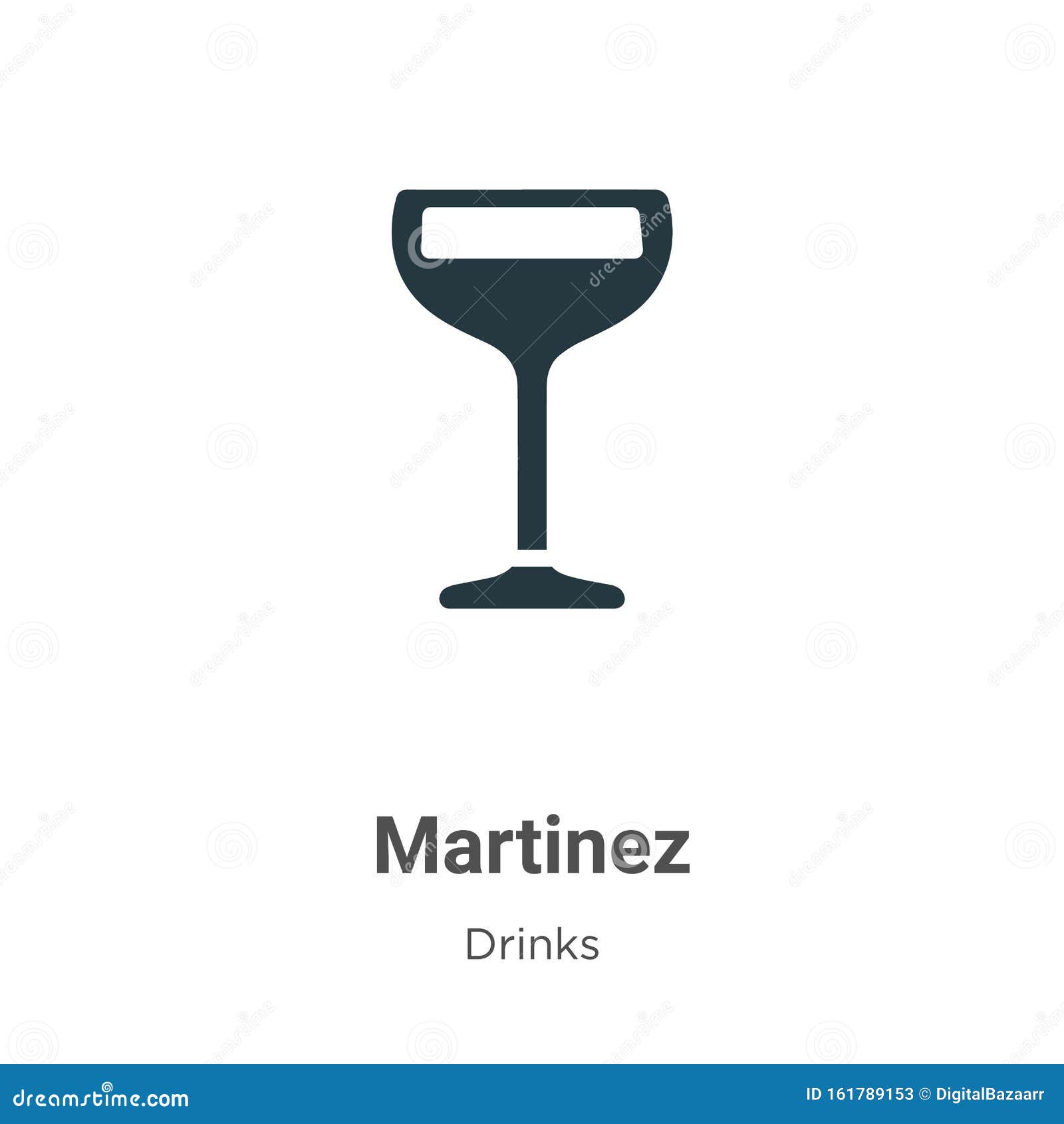 Martinez Vector Icon on White Background. Flat Vector Martinez Icon ...