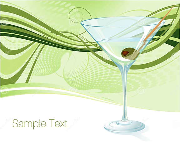 Martini stock vector. Illustration of glass, blue, isolated - 9604076