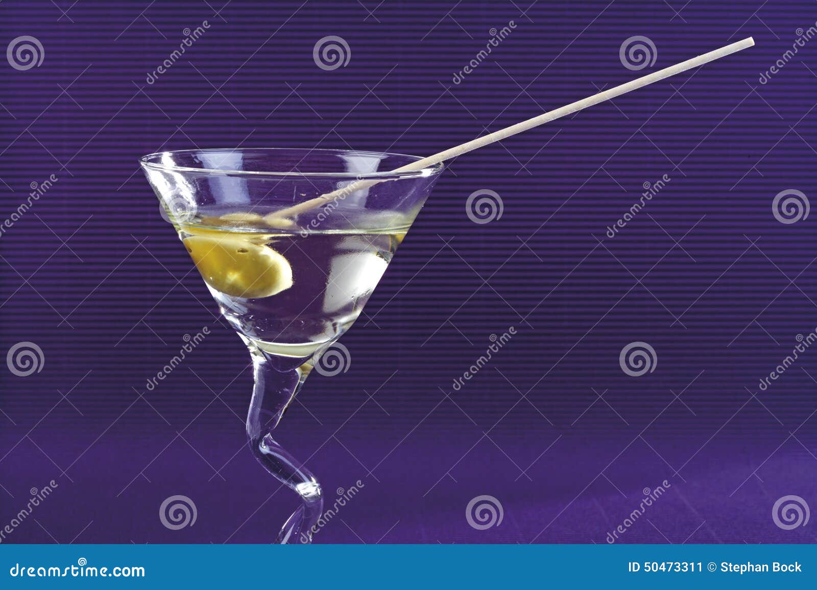Martini Cocktail with Green Olive Stock Image - Image of glass, mixed ...