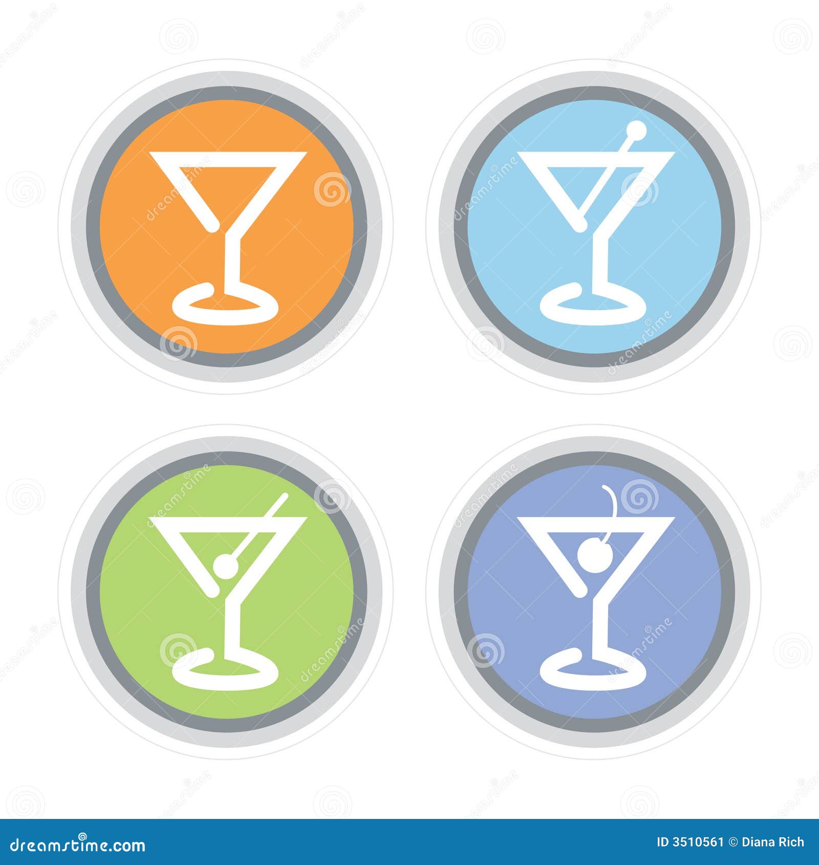Martini Cocktail Icon stock vector. Illustration of circle - 3510561