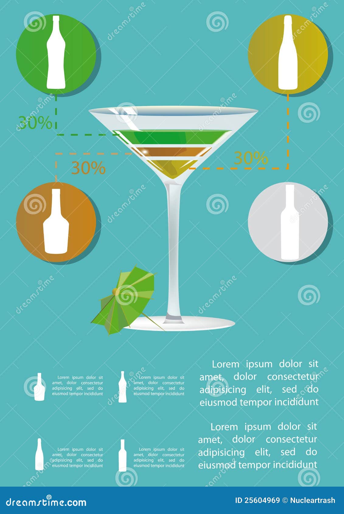 Martini Cocktail Infographics Stock Vector - Illustration of graphics ...