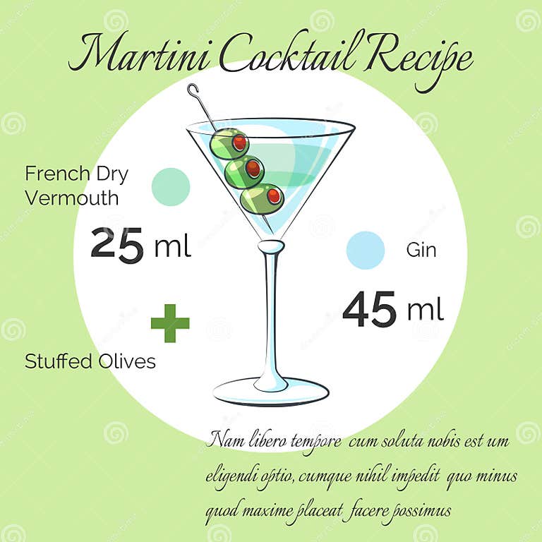 Martini Cocktail Receipt Poster Stock Vector - Illustration of ...