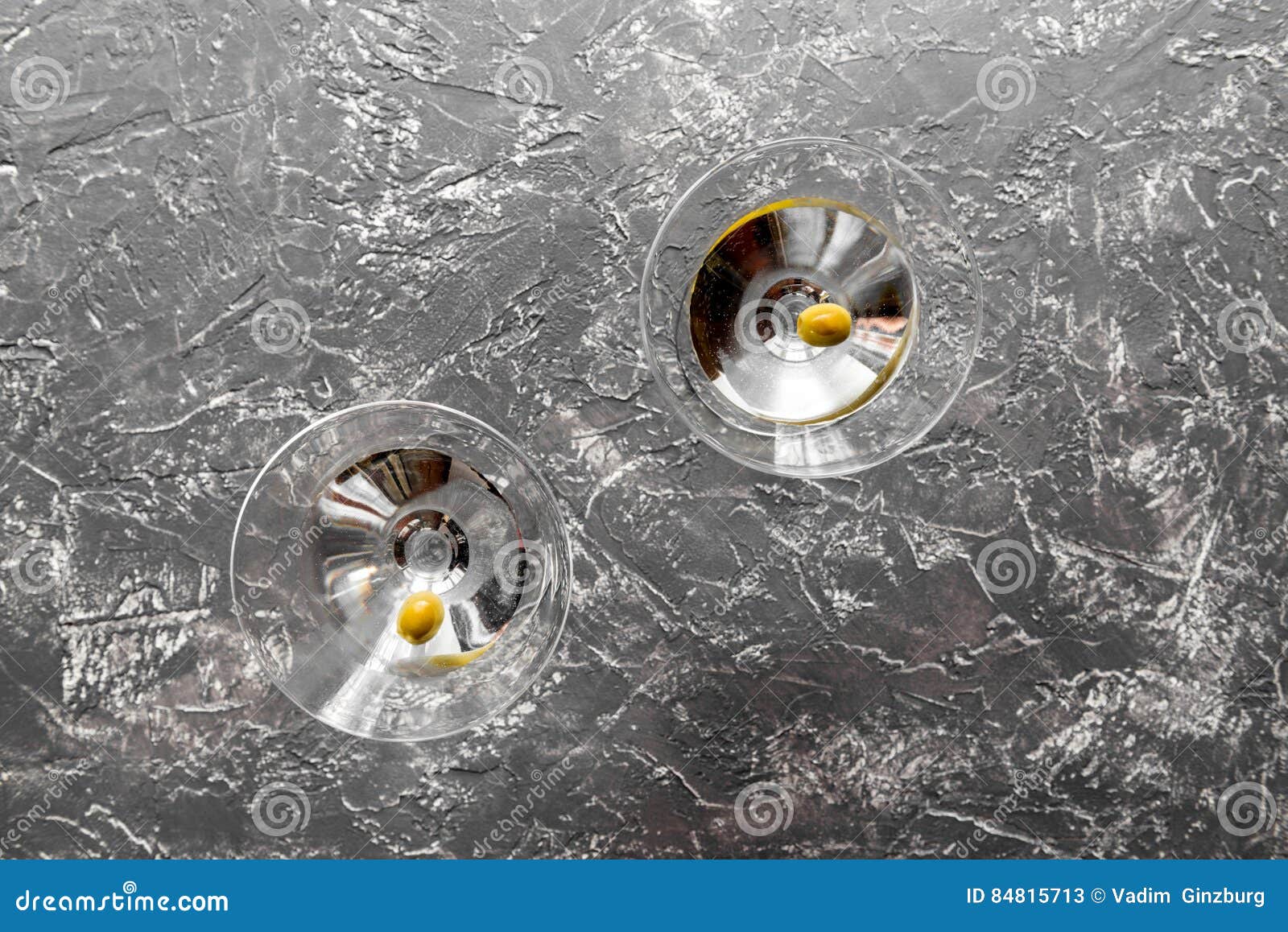 Martini Cocktail Top View at Gray Background Stock Image - Image of ...