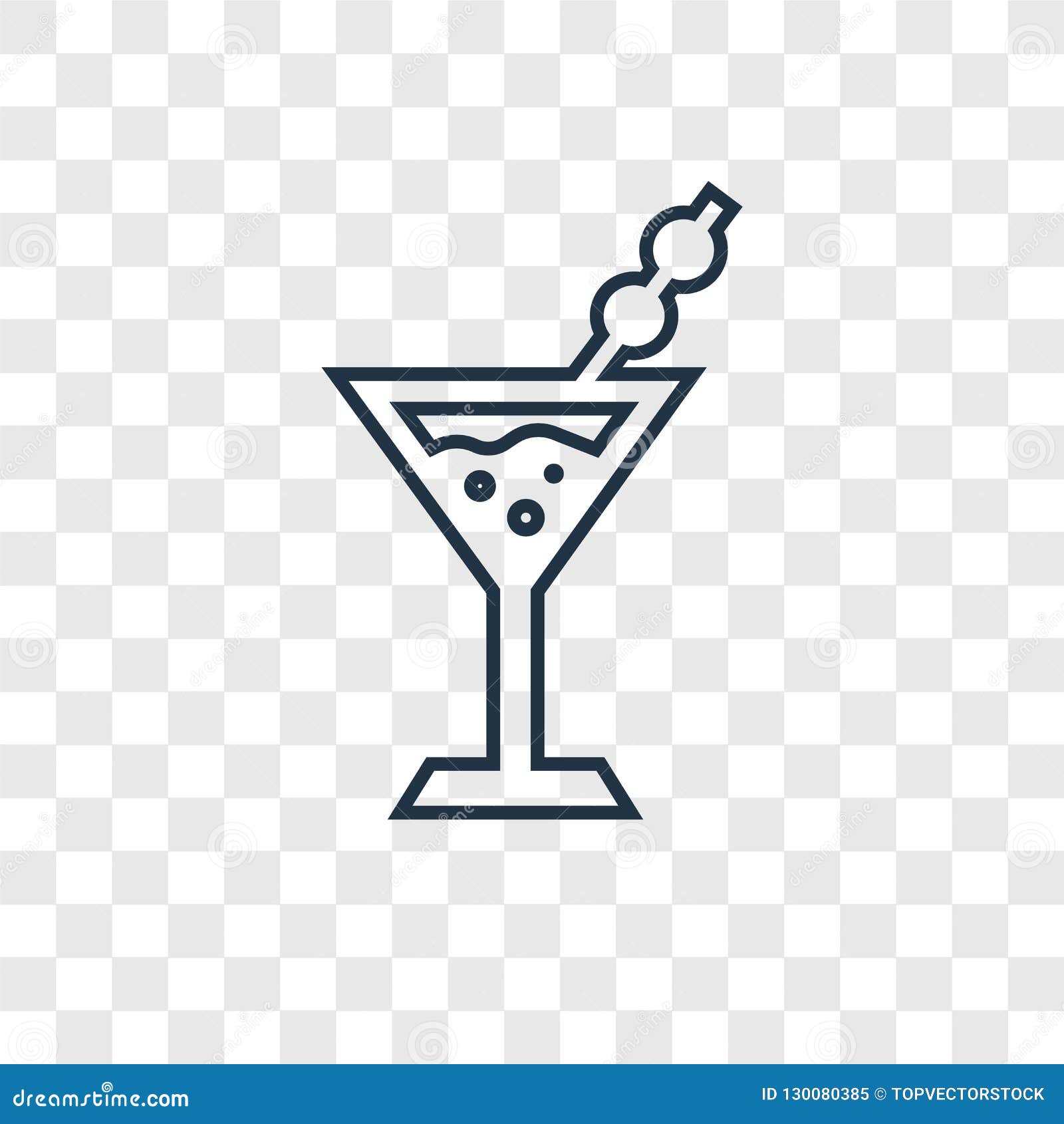 Martini Concept Vector Linear Icon Isolated on Transparent Background ...