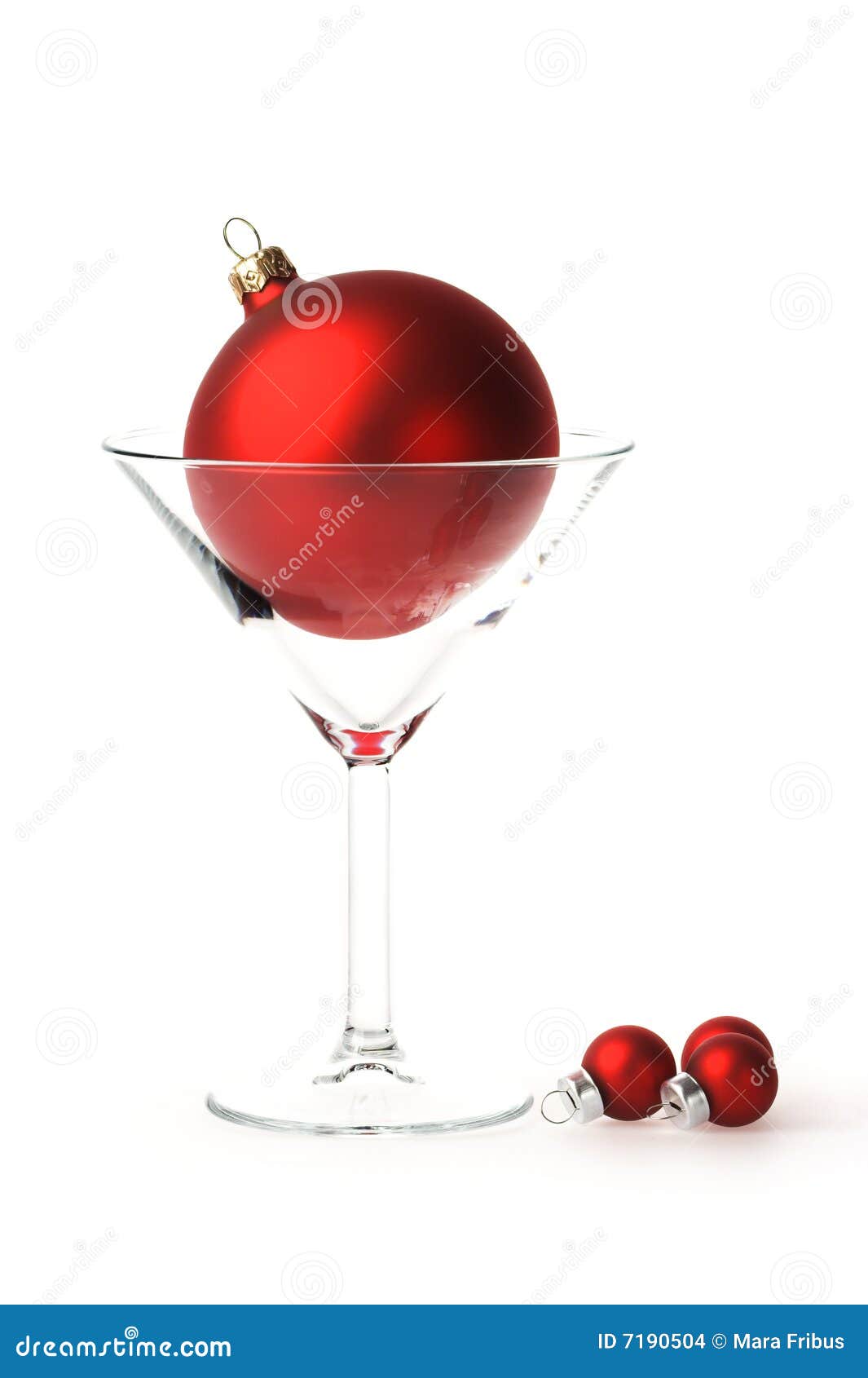 Martini Glass with Big Red Bauble Stock Photo - Image of sphere ...