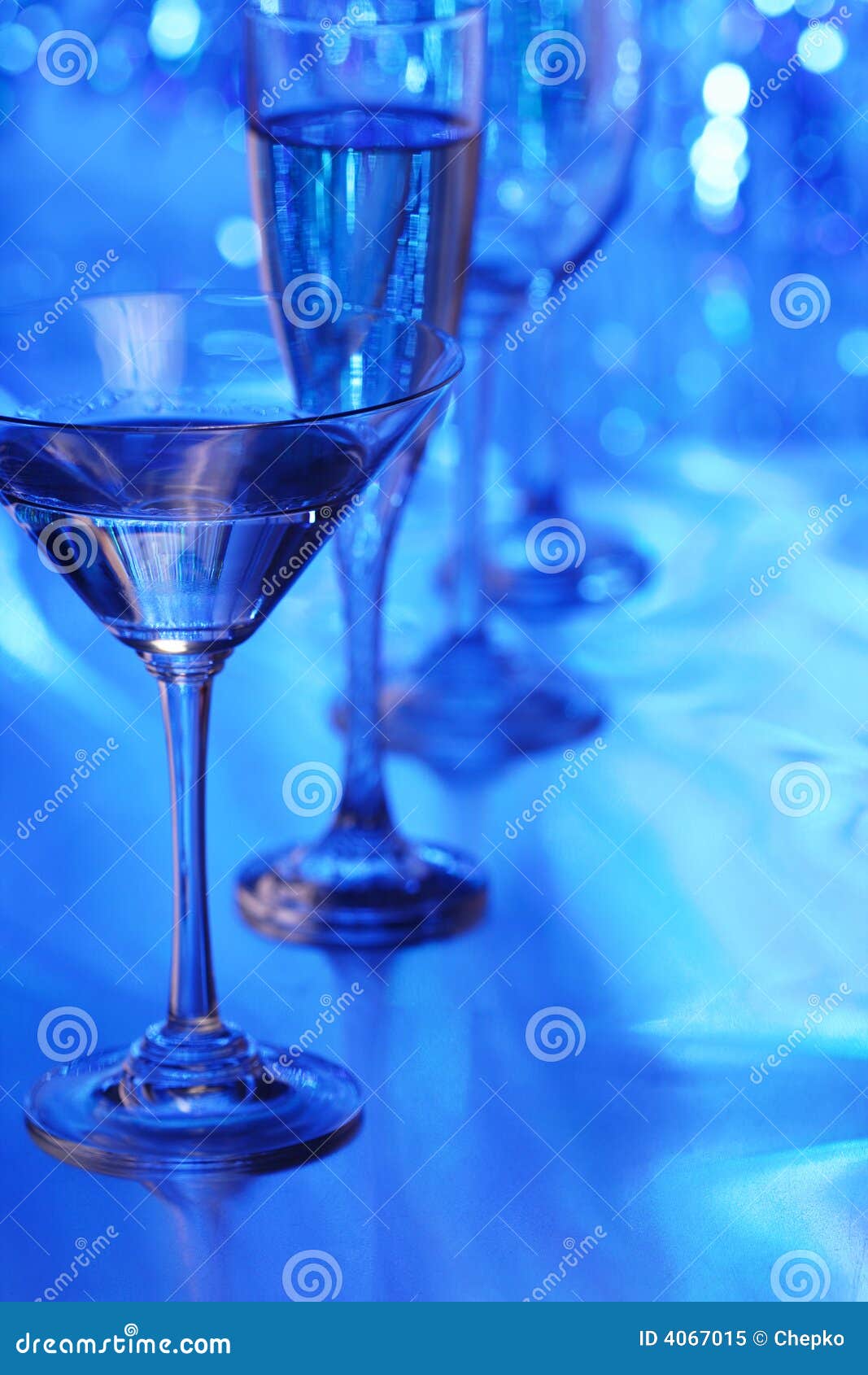 Martini Glass in Blue Light Stock Image - Image of light, nightlife ...