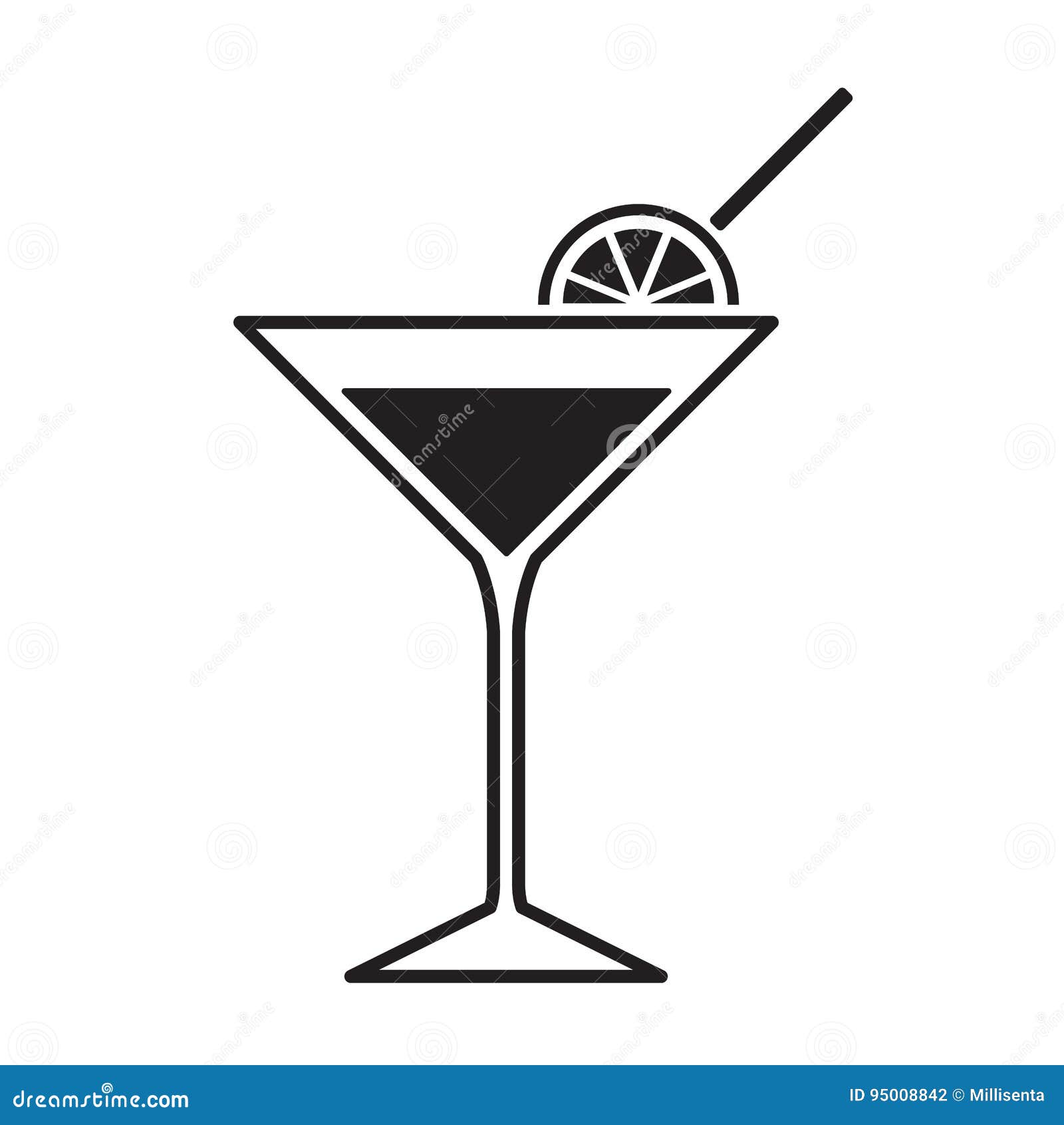 Martini glass icon stock vector. Illustration of juice - 95008842