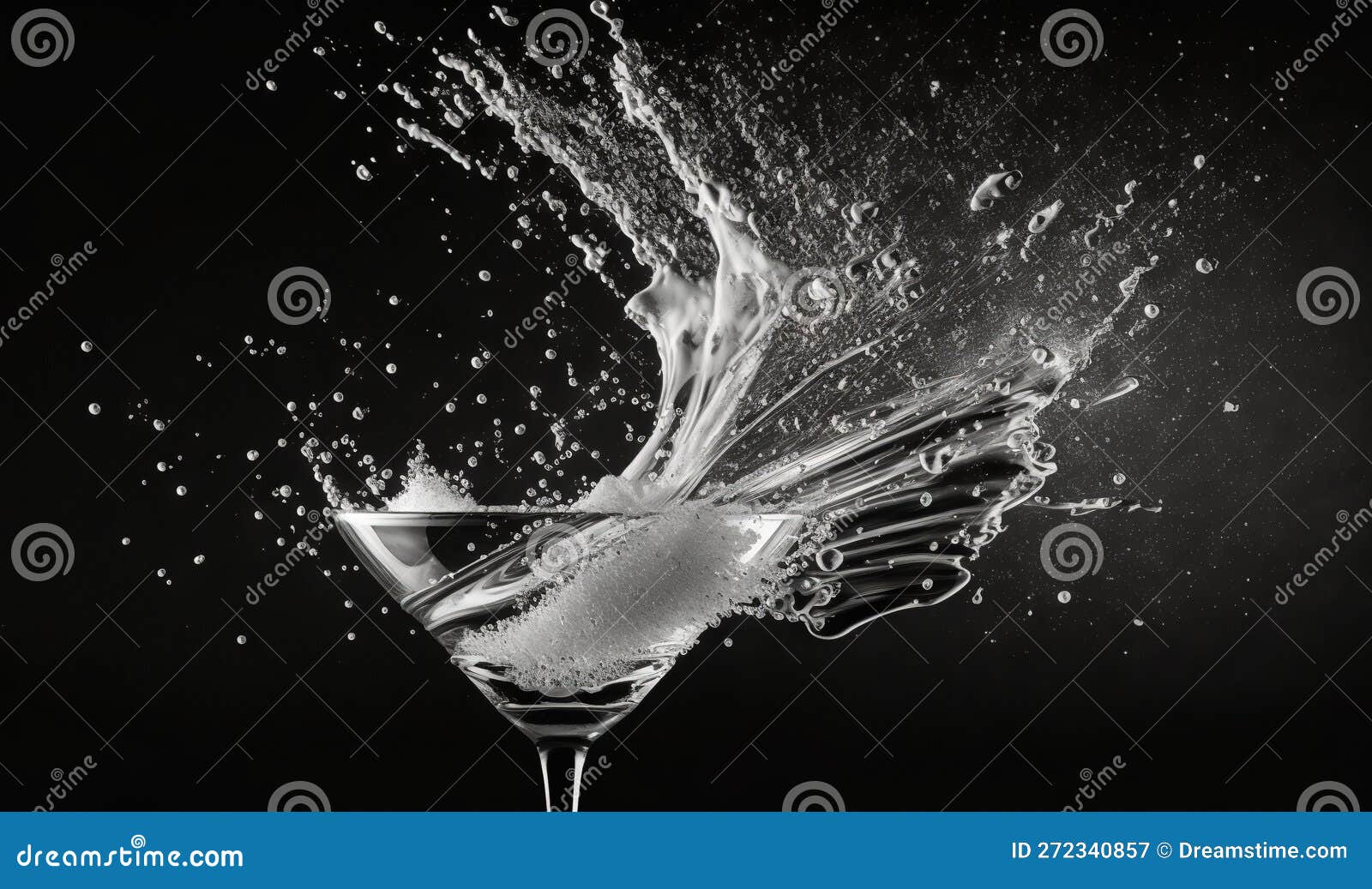 A Martini Glass with a Splash of Water on it S Side Stock Illustration ...