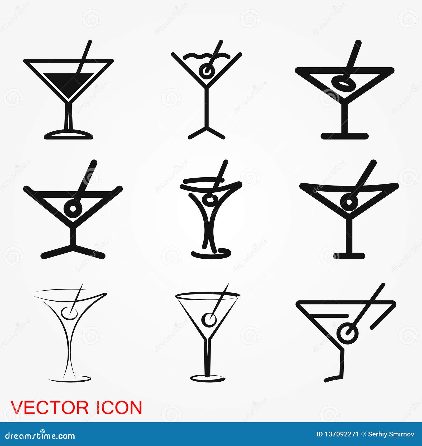 Martini Icon Logo, Illustration, Vector Sign Symbol for Design Stock ...