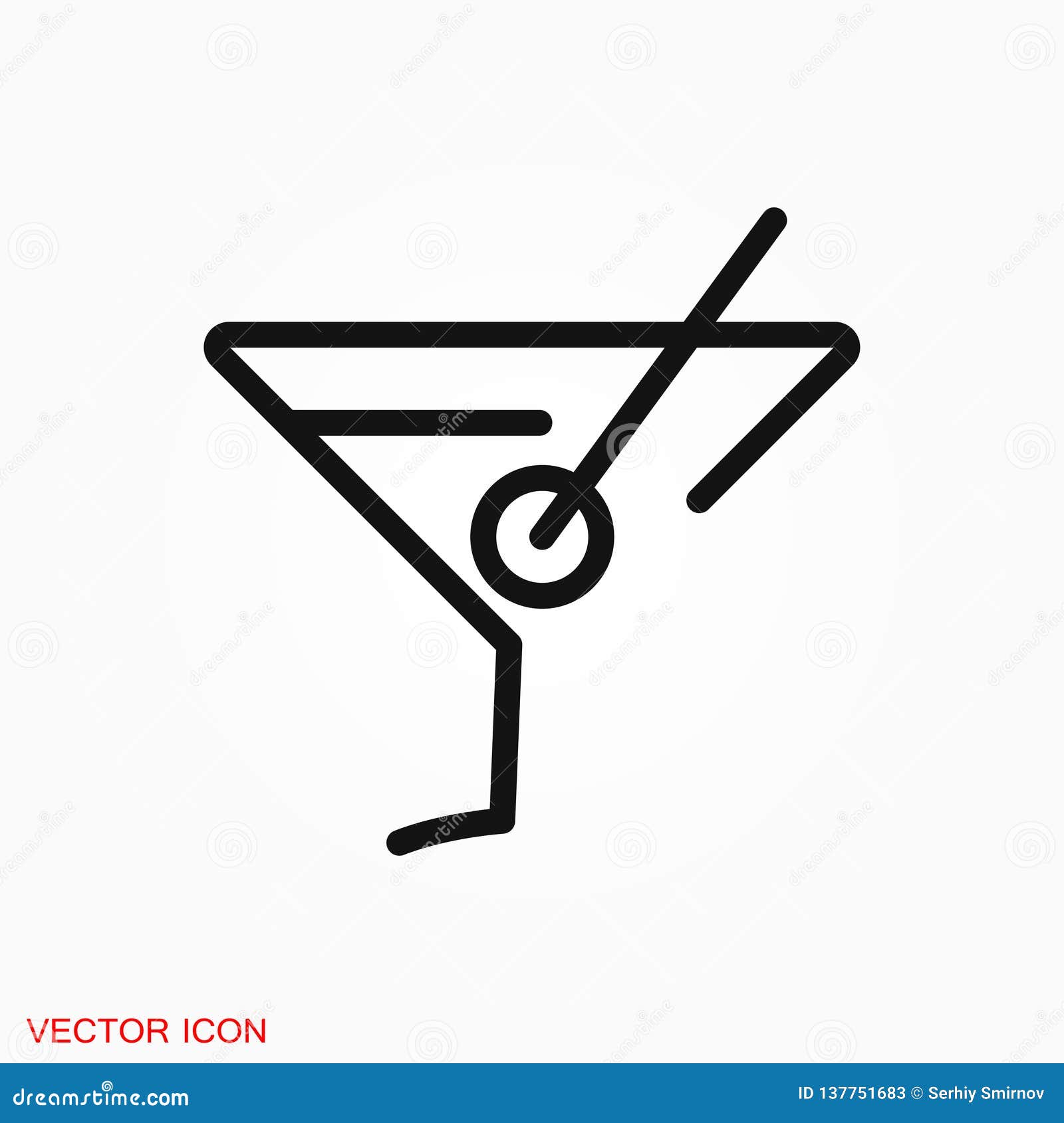 Martini Icon Logo, Illustration, Vector Sign Symbol for Design Stock ...