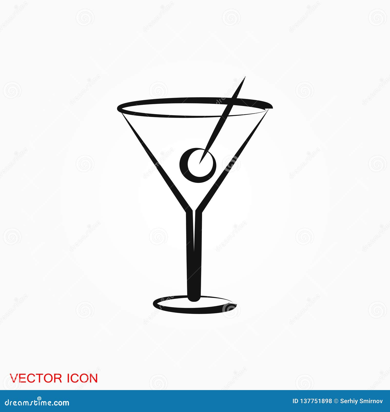 Martini Icon Logo, Illustration, Vector Sign Symbol for Design Stock ...
