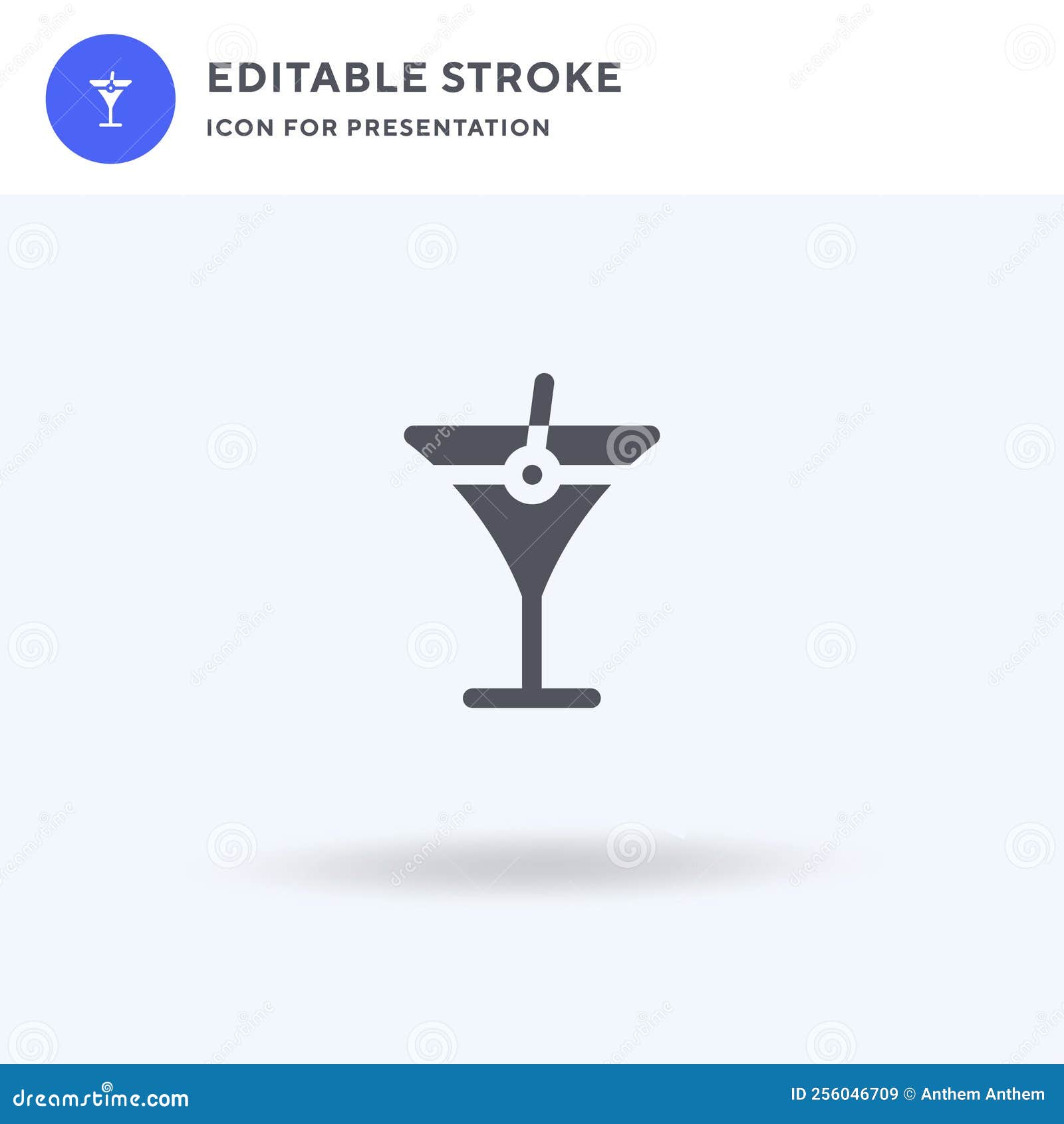 Martini Icon Vector, Filled Flat Sign, Solid Pictogram Isolated on ...