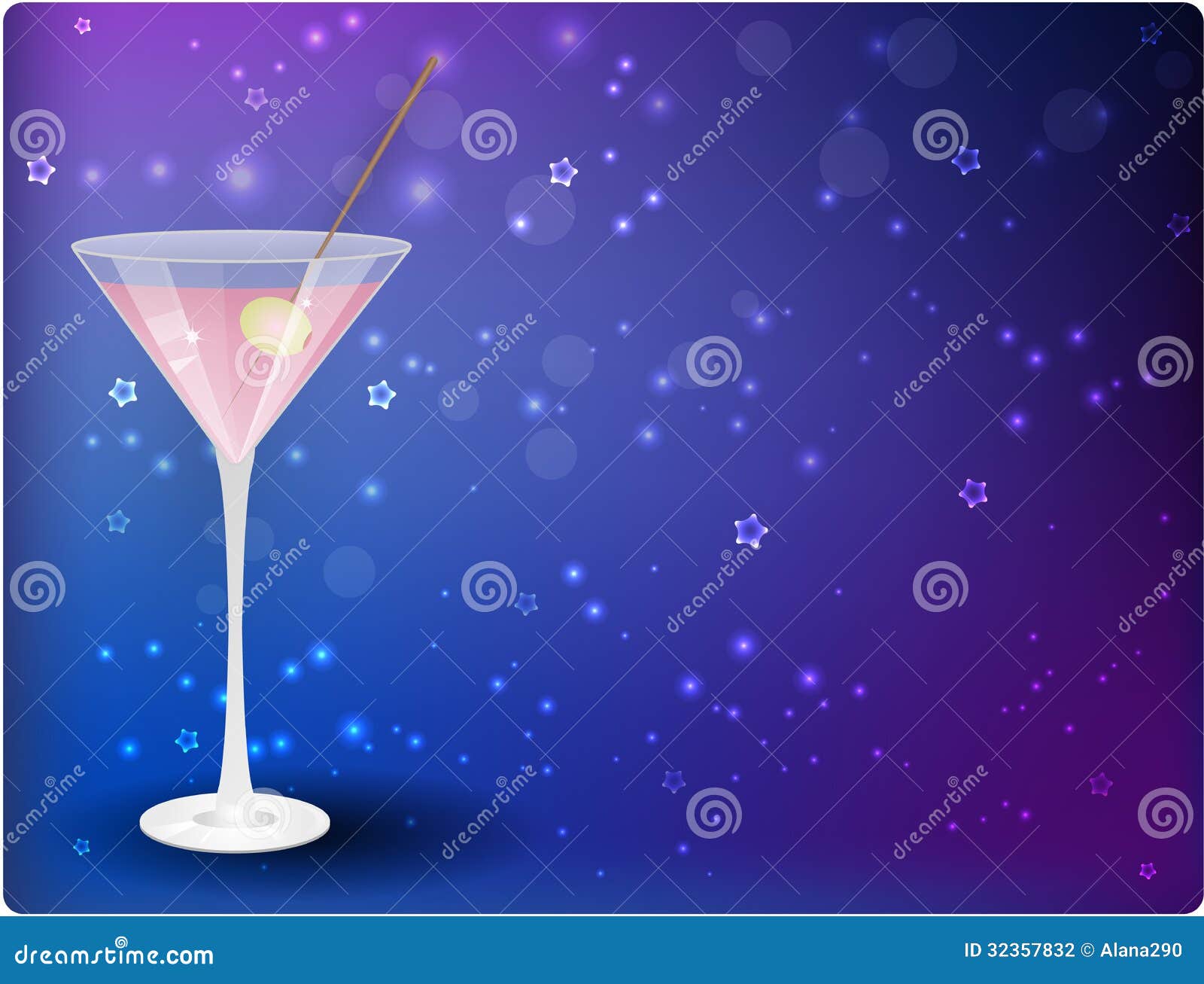 Martini on Night Background Stock Vector - Illustration of night, heat ...