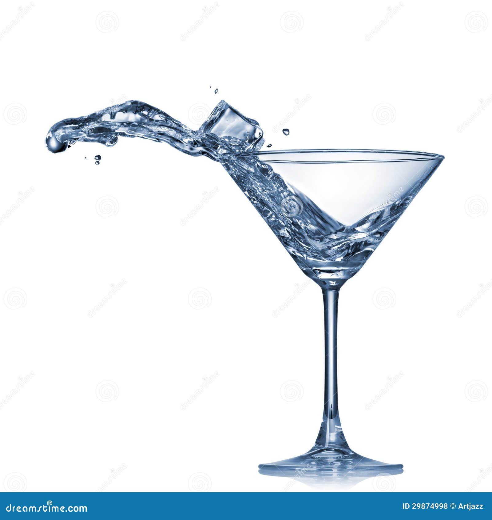 Martini Splash in Glass Isolated Stock Photo - Image of blue, mixed ...