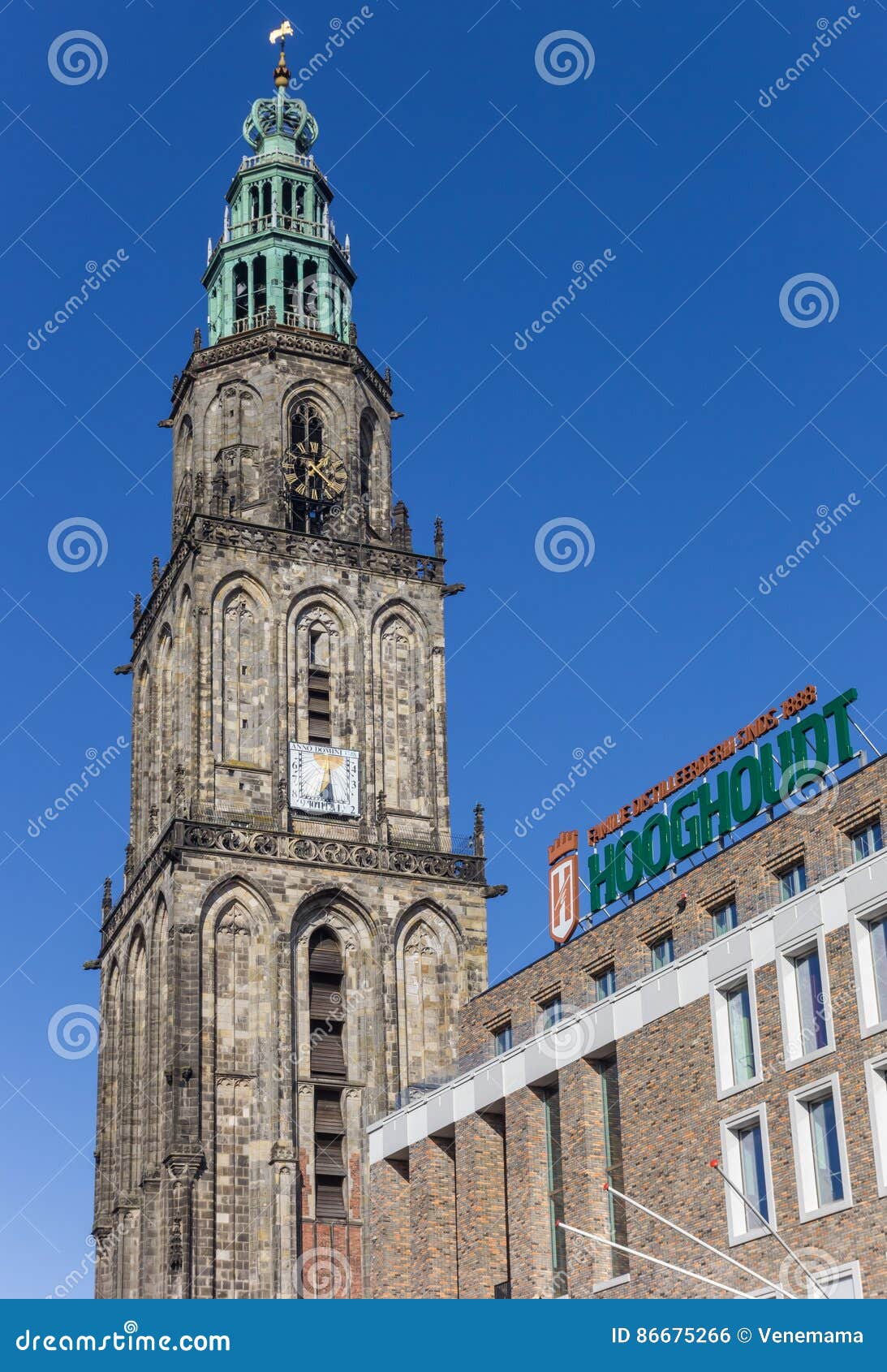 Martini Tower and Vindicat Building in Groningen Editorial Photo ...