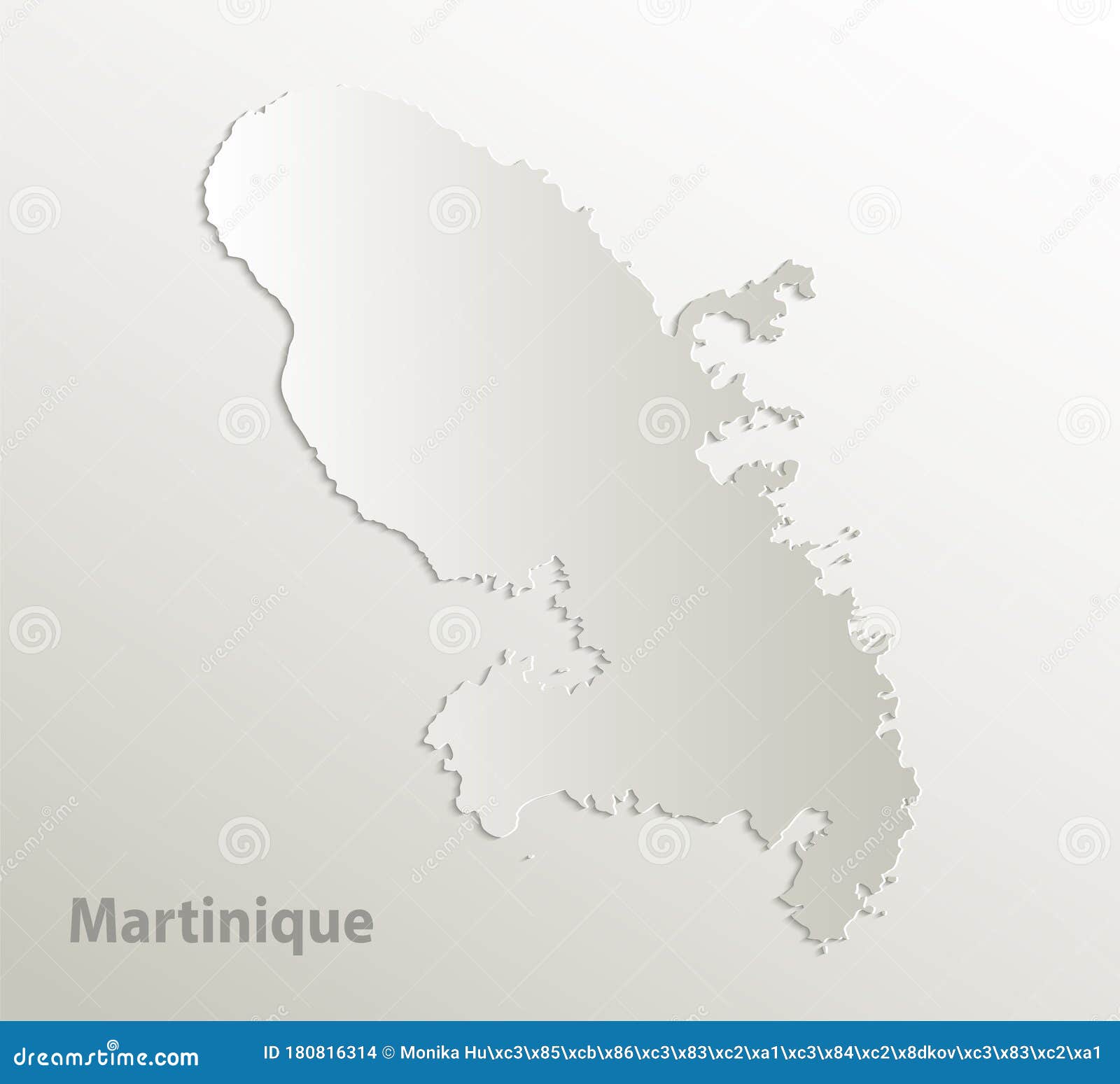 Martinique Map, Card Paper 3D Natural Blank Cartoon Vector ...