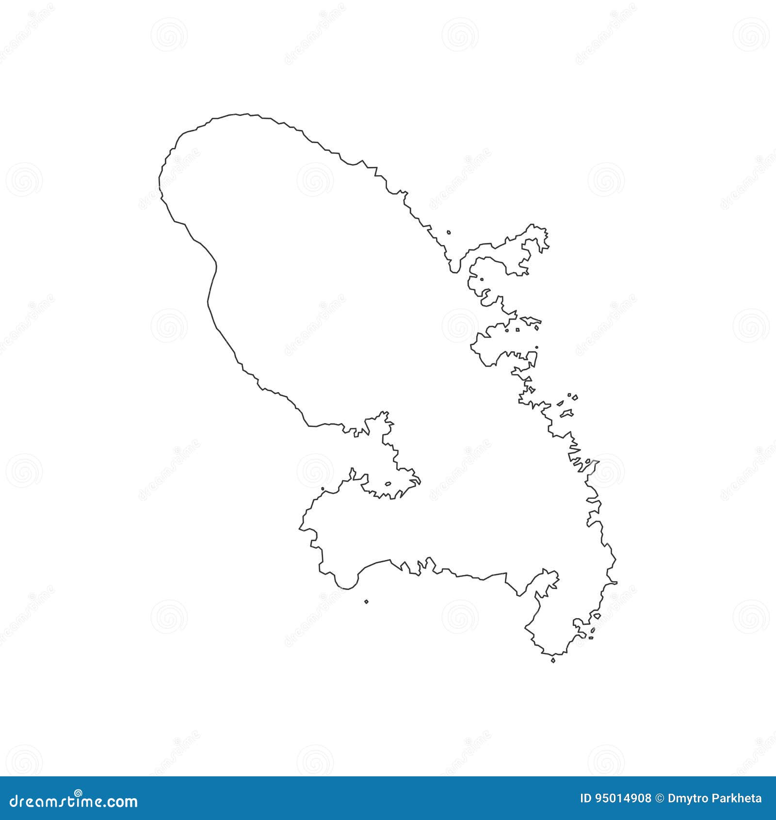 Martinique Map Outline Vector Illustration | CartoonDealer.com #95014908