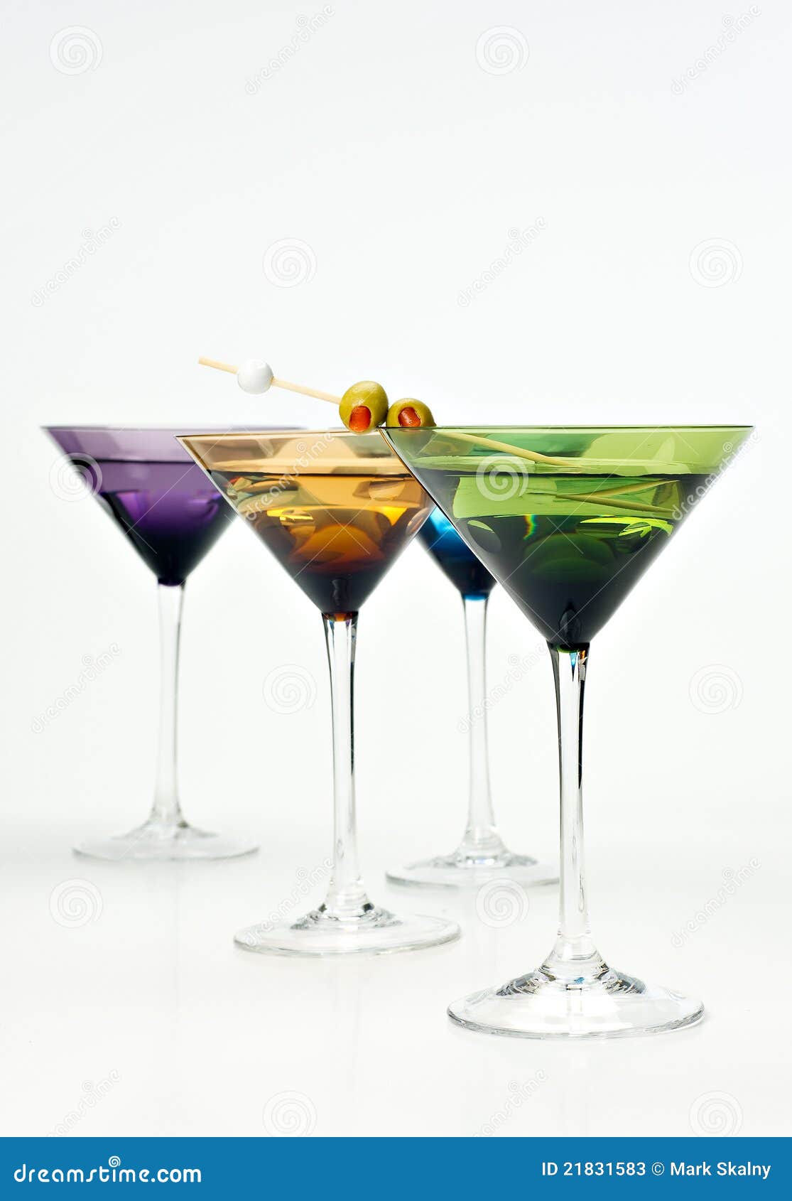 Martinis in Colorful Glasses Stock Image - Image of stemware, vermouth ...