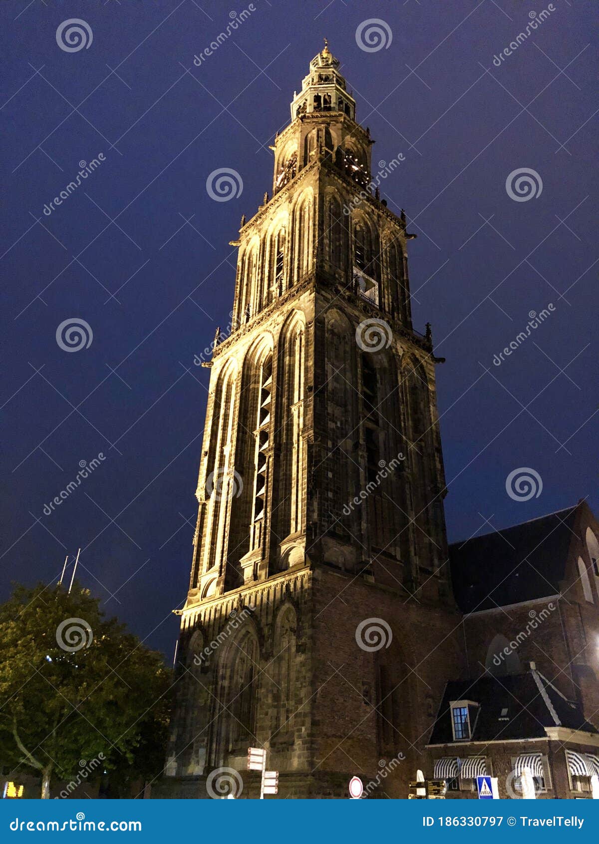 Martinitoren at Night in Groningen Editorial Photography - Image of ...