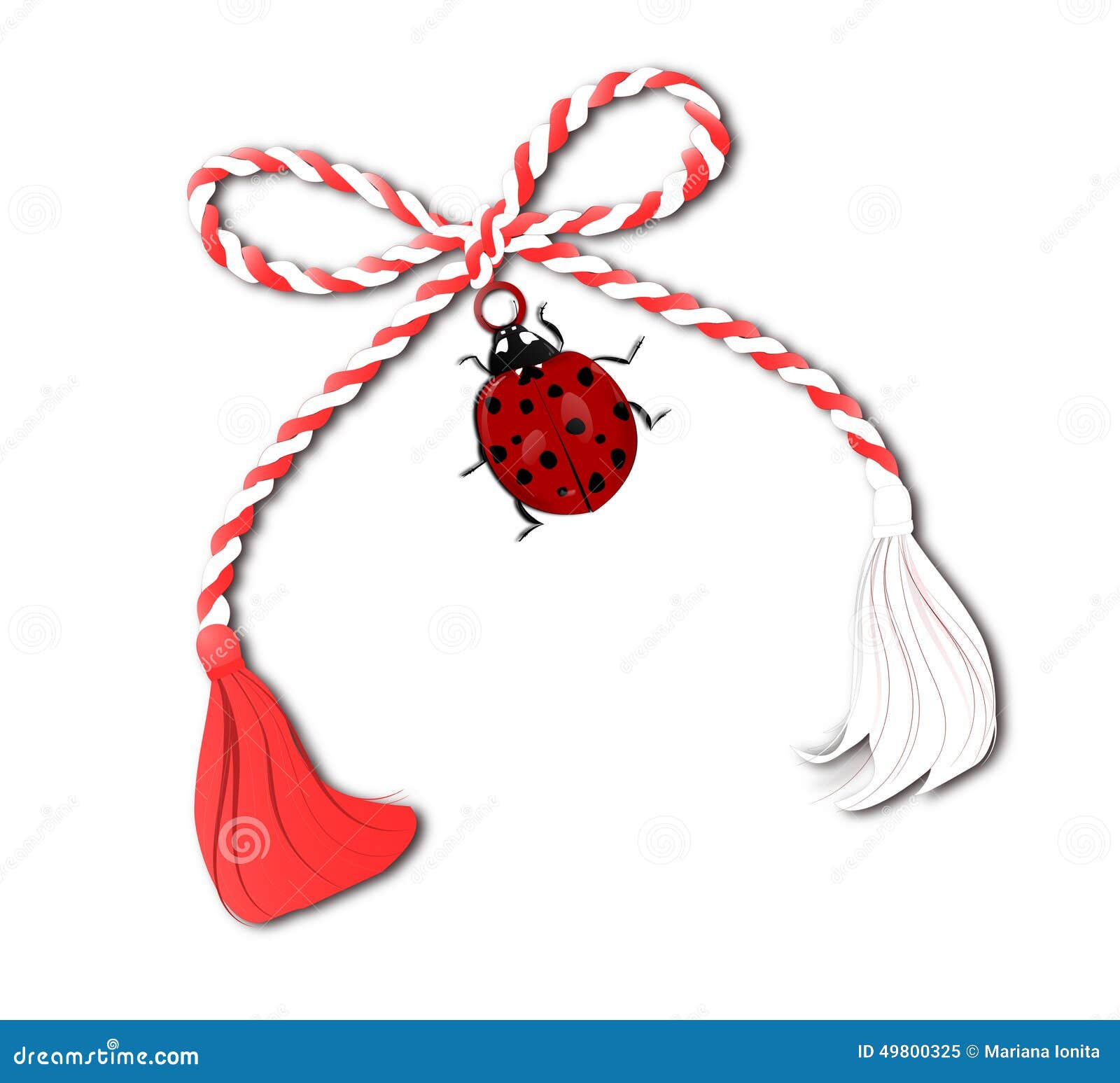 Martisor With Ladybug On White Stock Photo - Image: 49800325