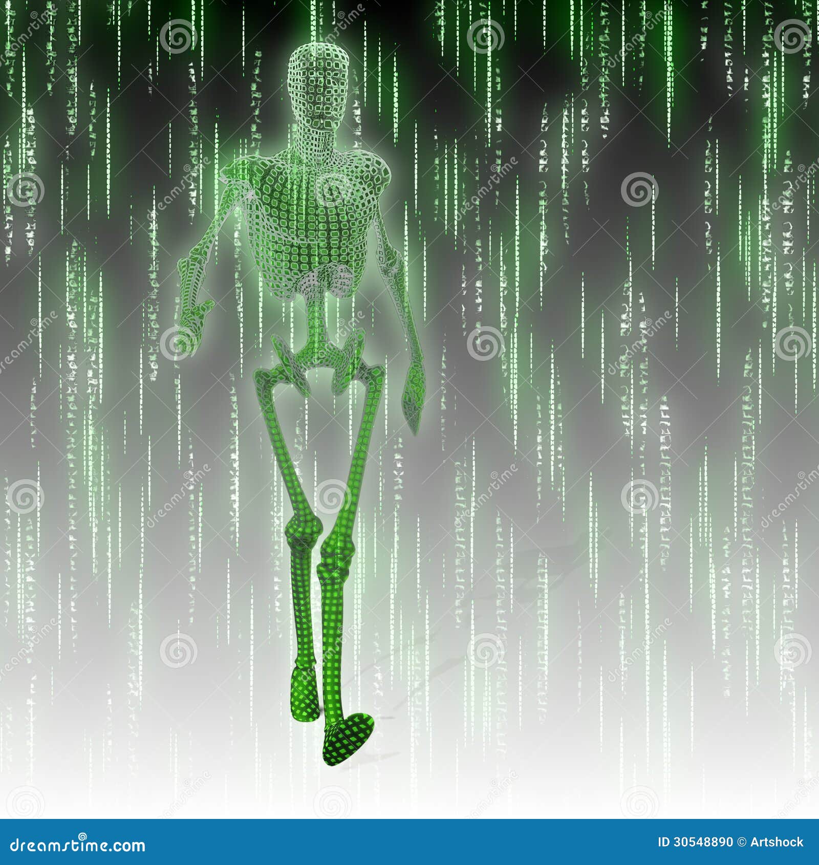 Martix humanoid stock illustration. Illustration of electronic - 30548890
