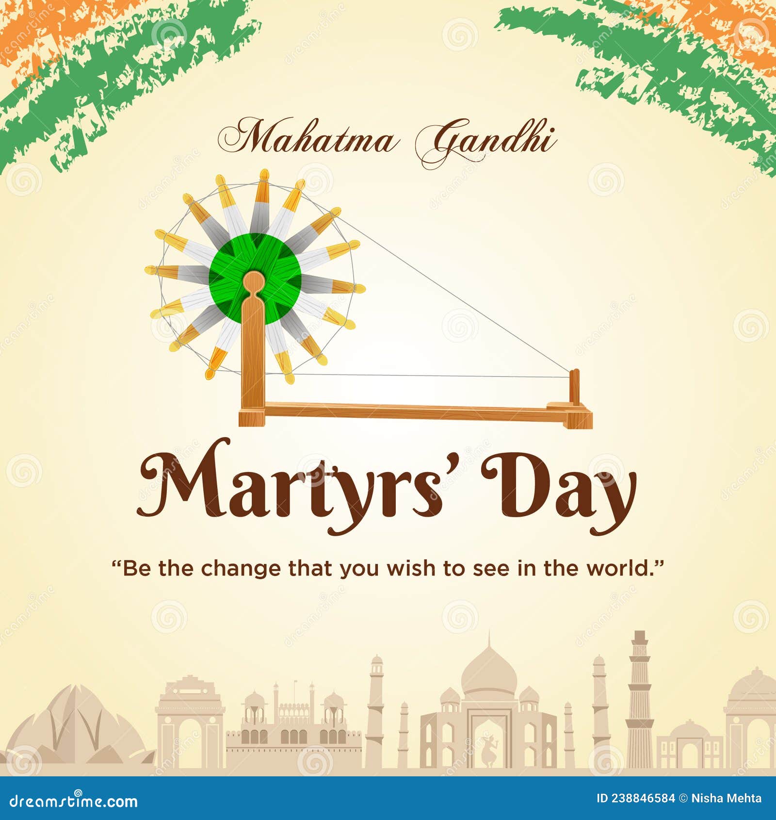 Banner Design of Martyrs` Day Stock Vector - Illustration of mohandas ...