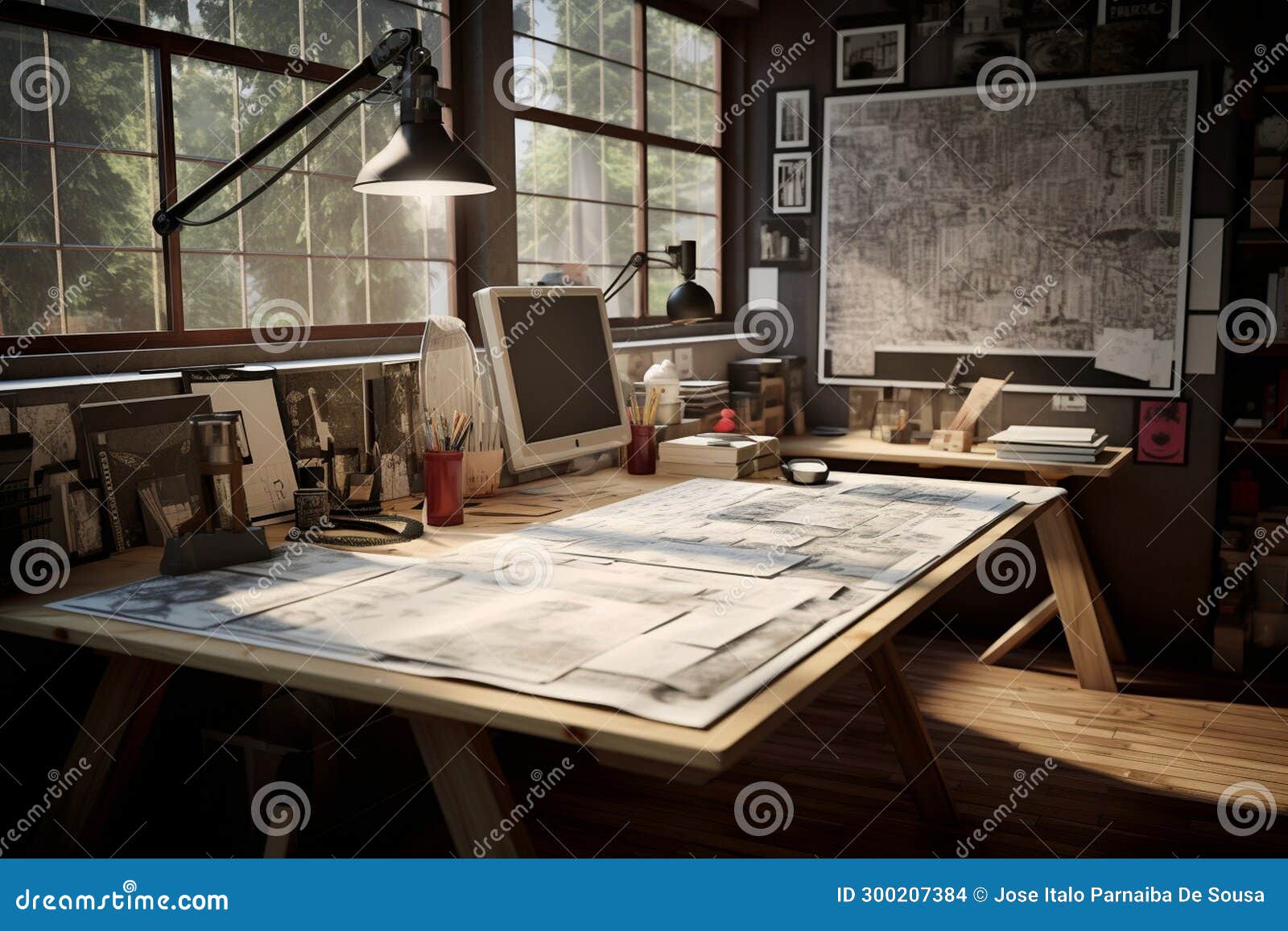 Drafting Table Old Fashioned Royalty-Free Illustration | CartoonDealer ...