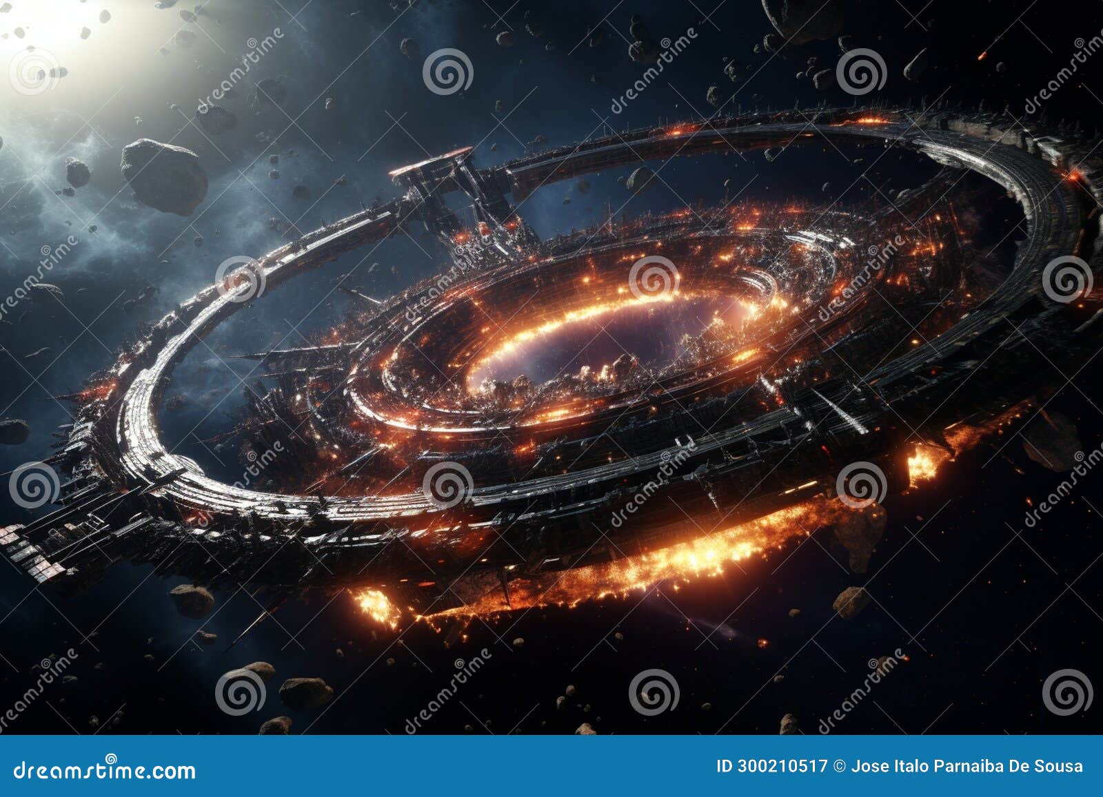 Marvel at a Cosmic Migration As Spacecraft of Stock Illustration ...