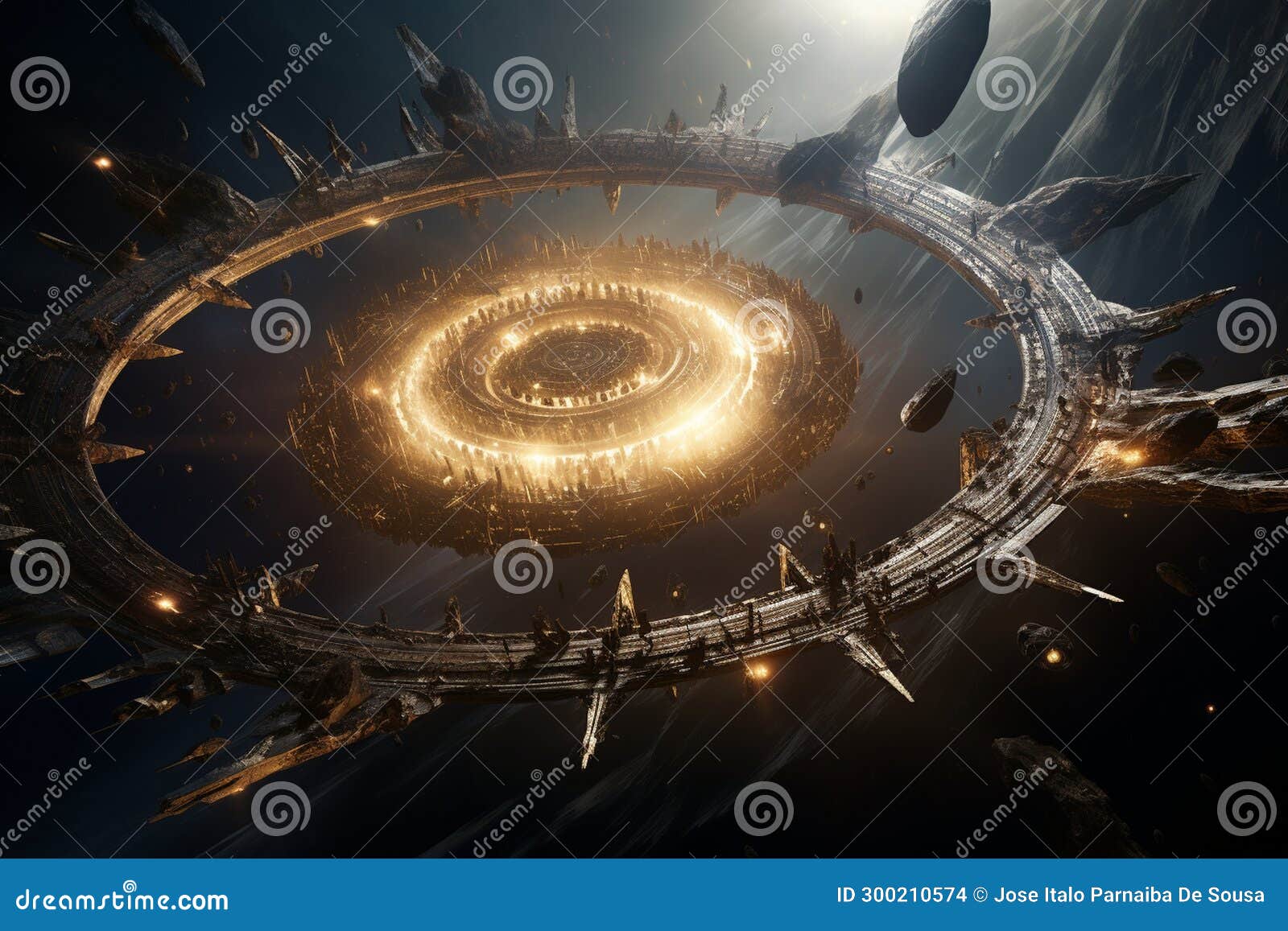 Marvel at a Cosmic Migration As Spacecraft of Stock Illustration ...