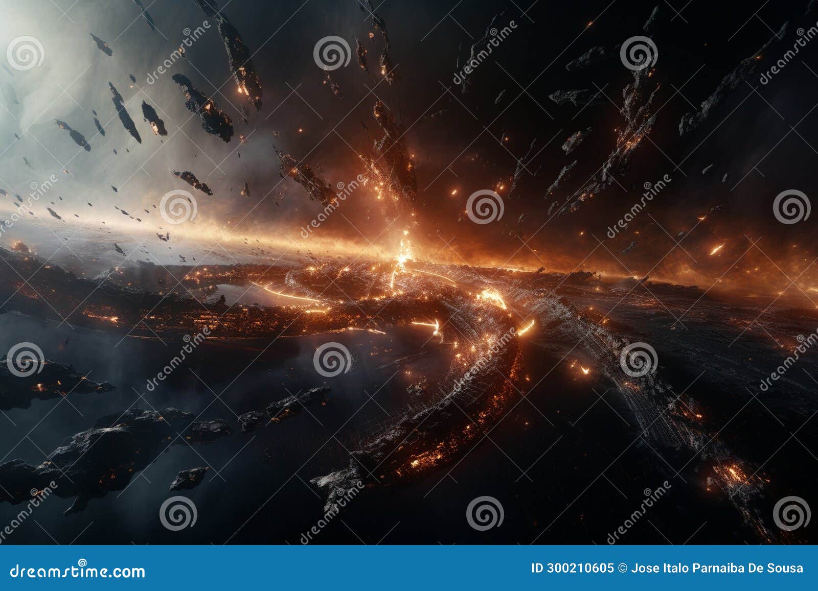 Marvel at a Cosmic Migration As Spacecraft of Stock Illustration ...