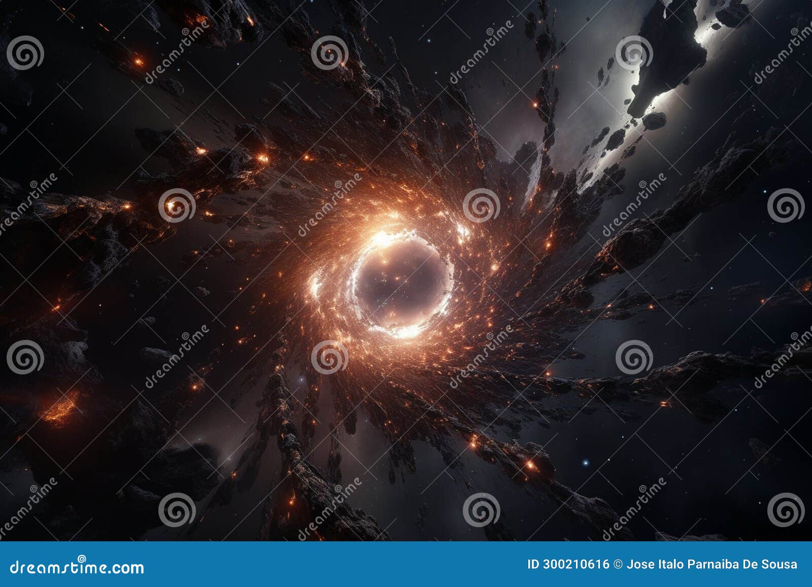 Marvel at a Cosmic Migration As Spacecraft of Stock Illustration ...
