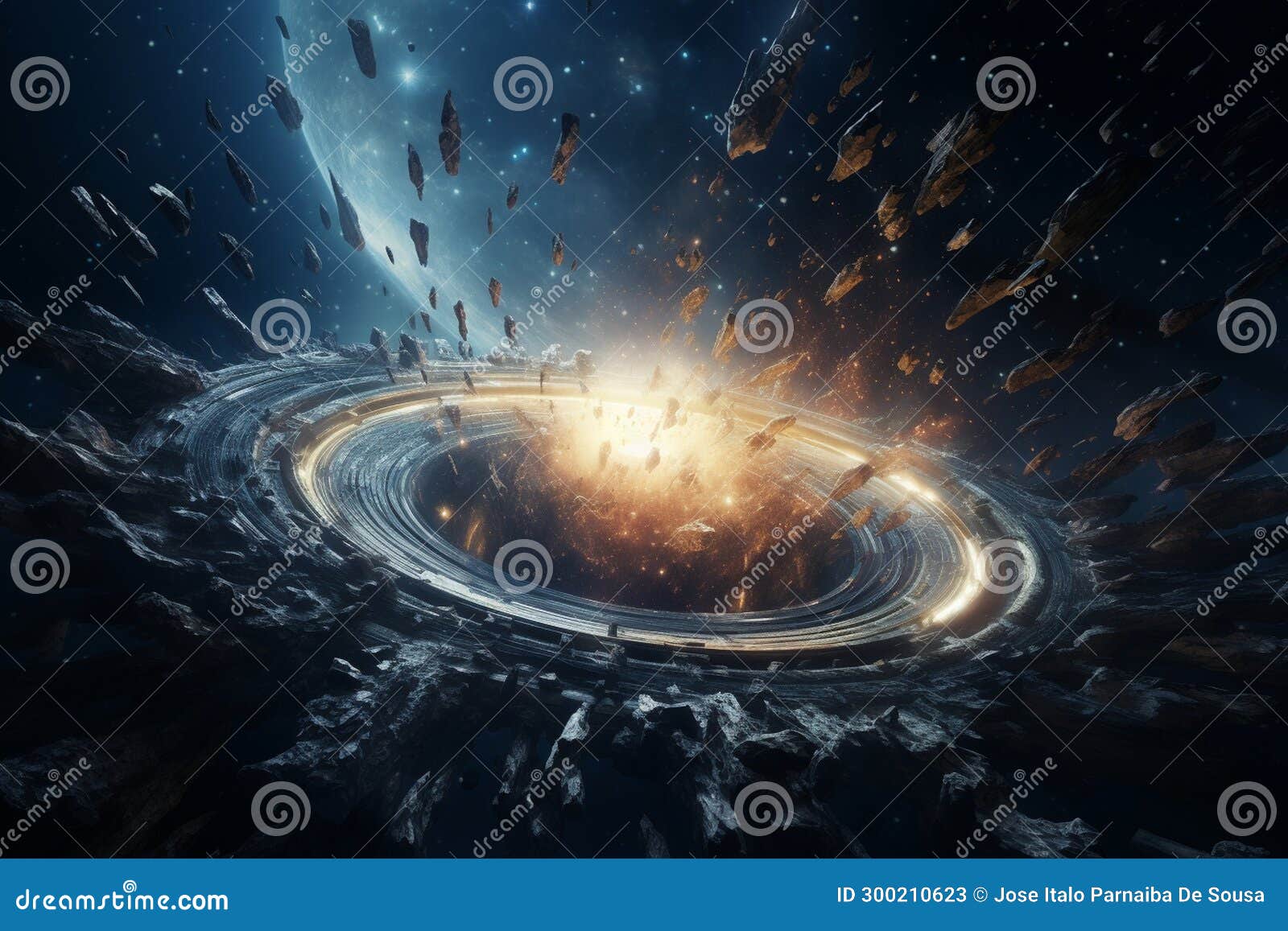 Marvel at a Cosmic Migration As Spacecraft of Stock Illustration ...