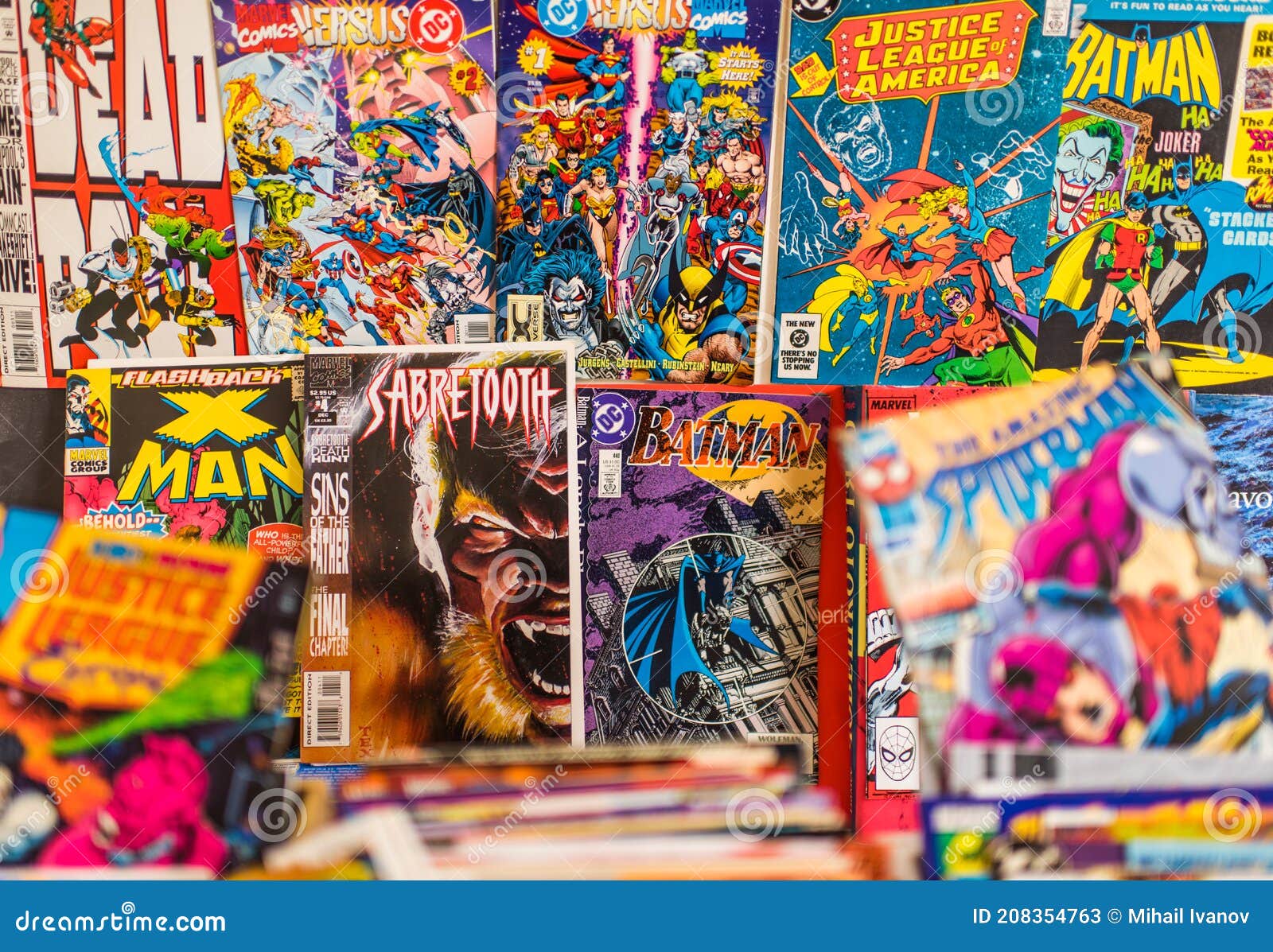 Marvel and DC Comic Book on Display Editorial Stock Photo - Image of ...