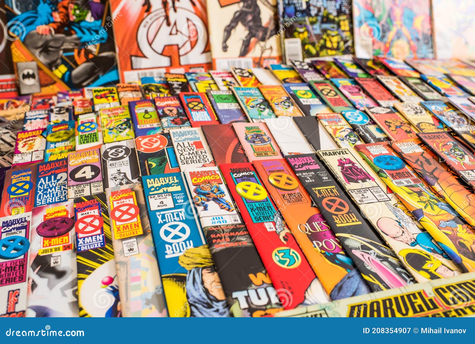 Marvel and DC Comic Book on Display Editorial Photography - Image of ...