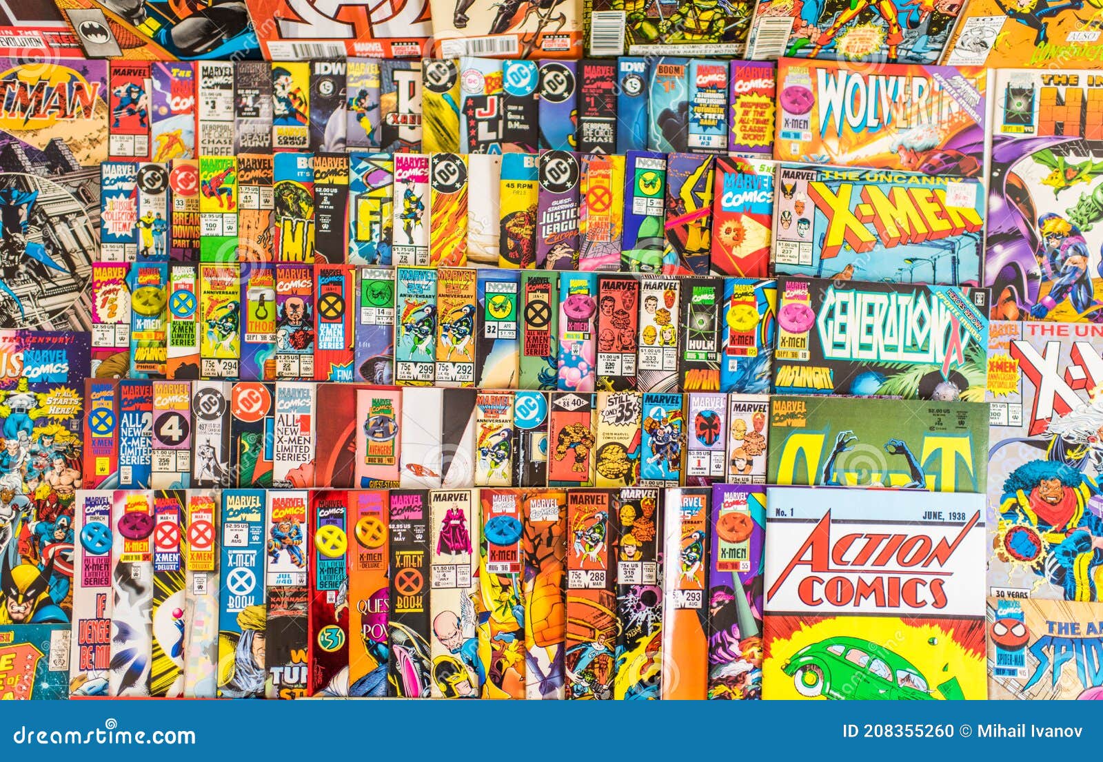 Marvel and DC Comic Book on Display Editorial Image - Image of vintage ...