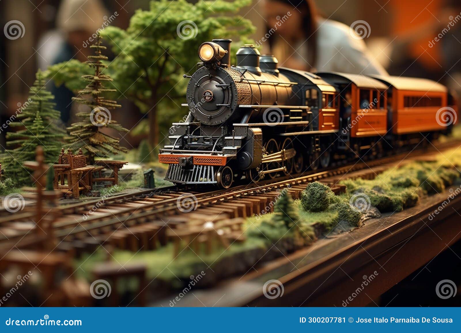 Marvel at the Detail of a Model Train Set with Stock Illustration ...