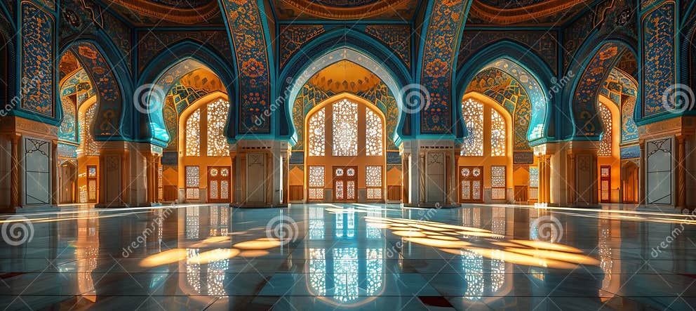 Marvel at the Exquisite Interior of a Grand Mosque Adorned with ...