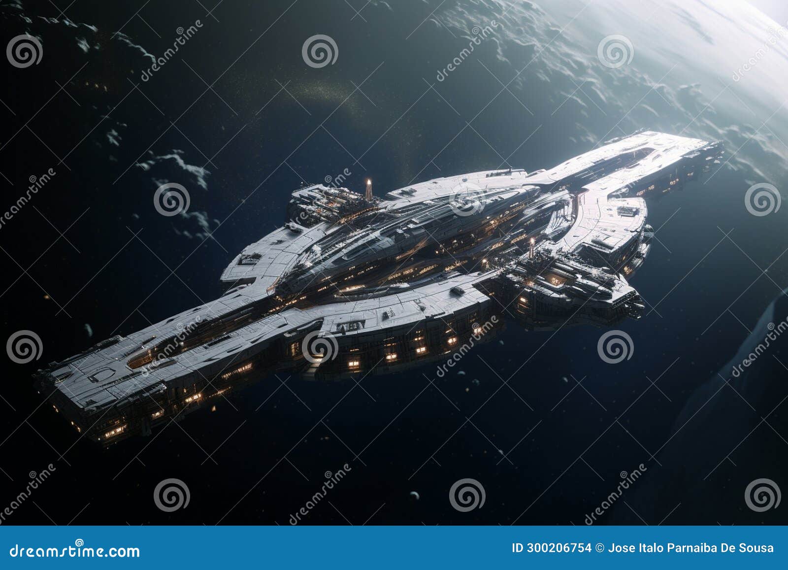 Marvel at a Fleet of Exploration Spacecraft Stock Illustration ...