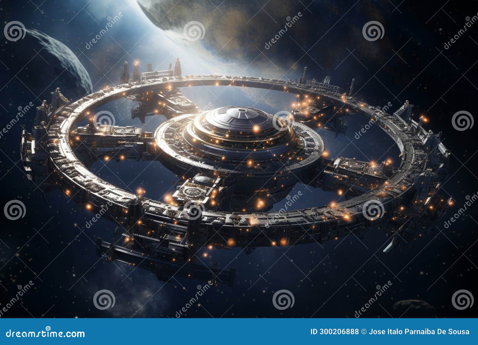 Marvel at a Fleet of Exploration Spacecraft Stock Illustration ...