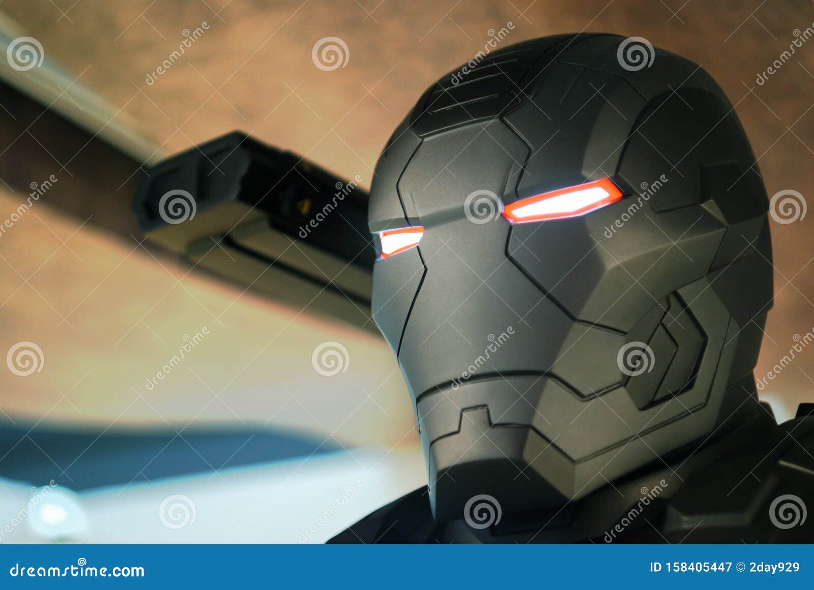 Marvel Iron man head model editorial photography. Image of helmet ...