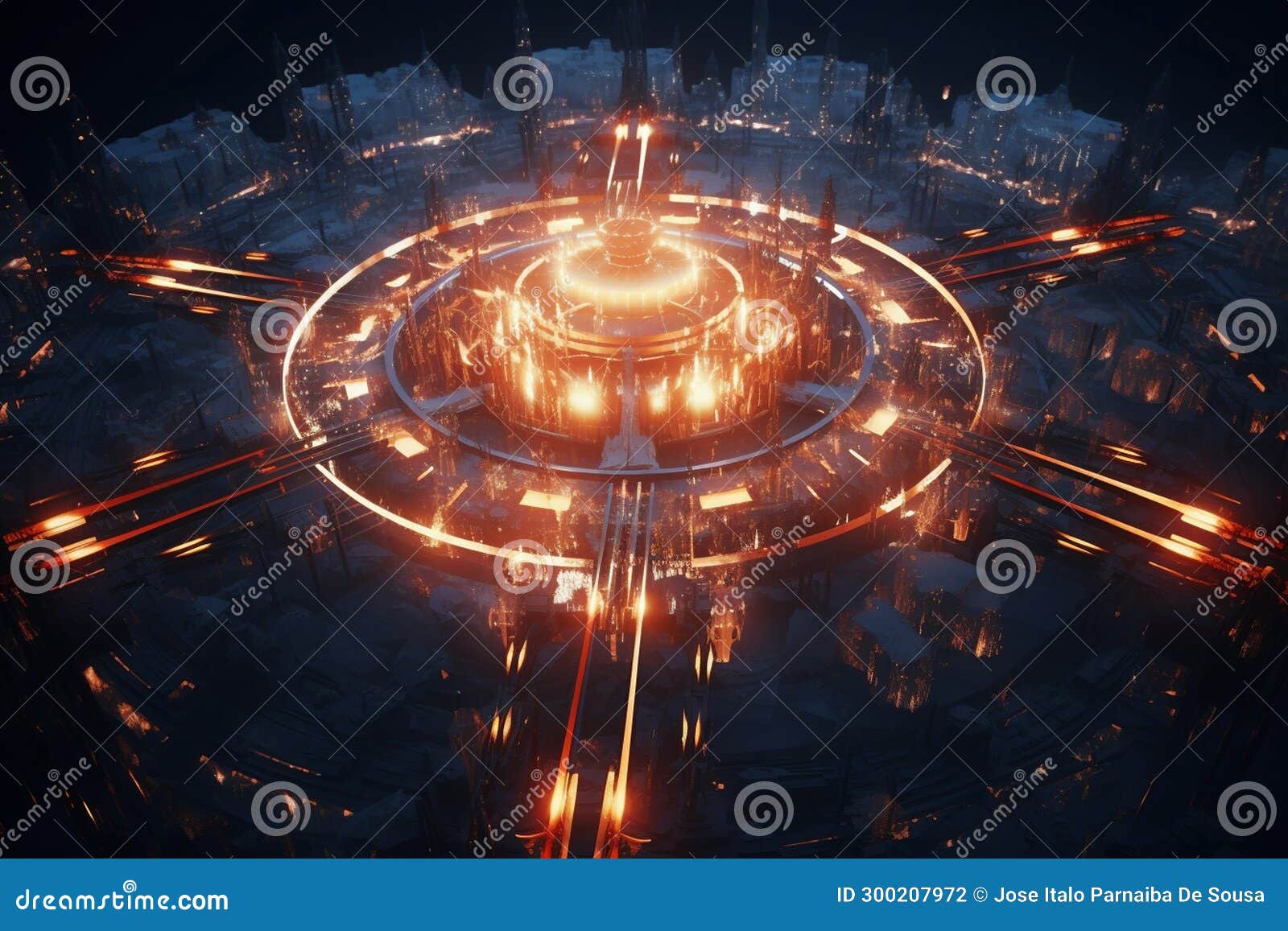 Marvel at the Precision of a Synchronized Drone Stock Illustration ...