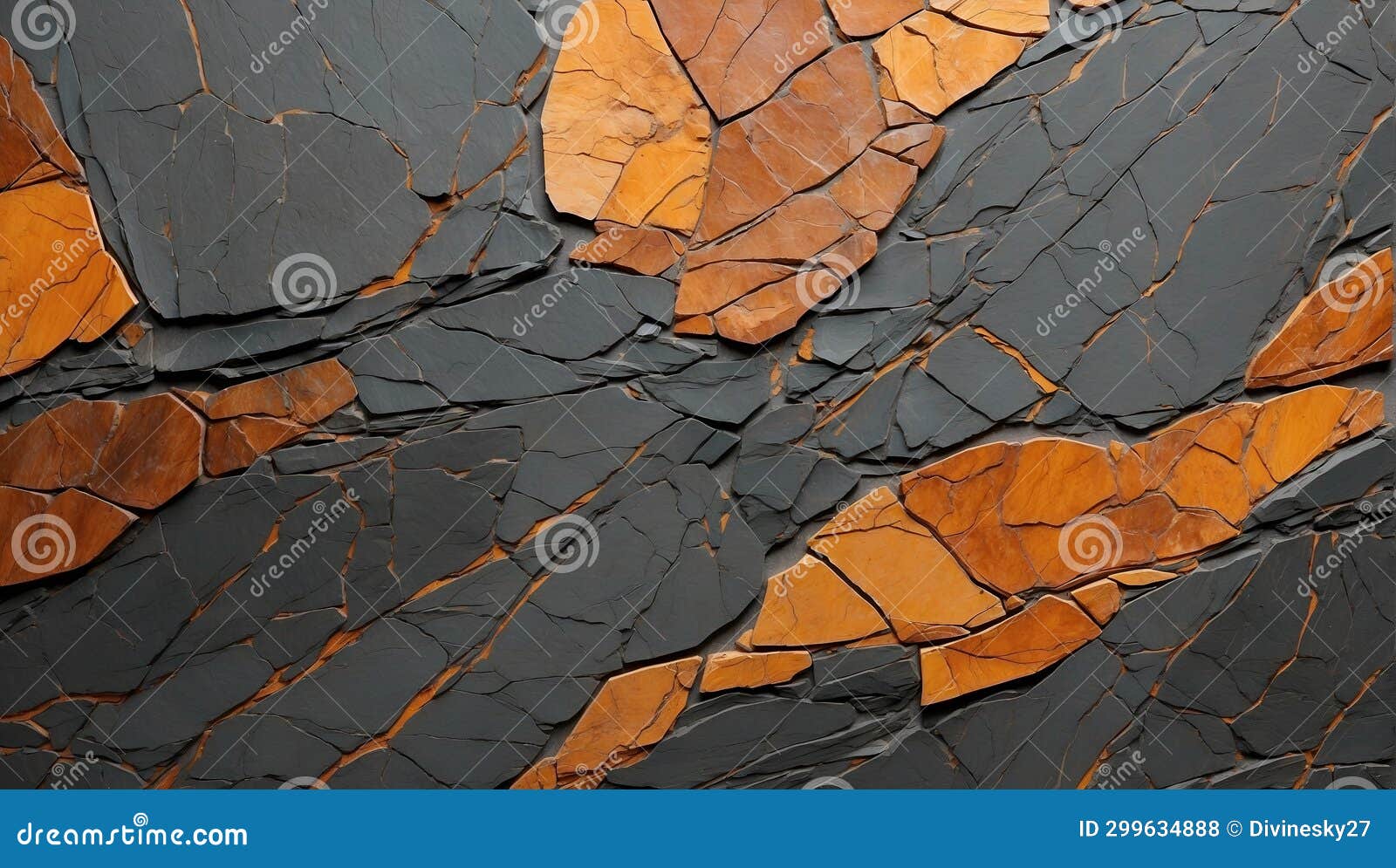Radiant Amber Canvas: Veined Slate Elegance. AI Generate Stock ...