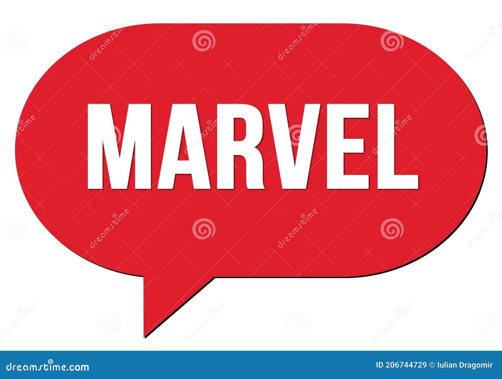 MARVEL Text Written in a Red Speech Bubble Stock Illustration ...