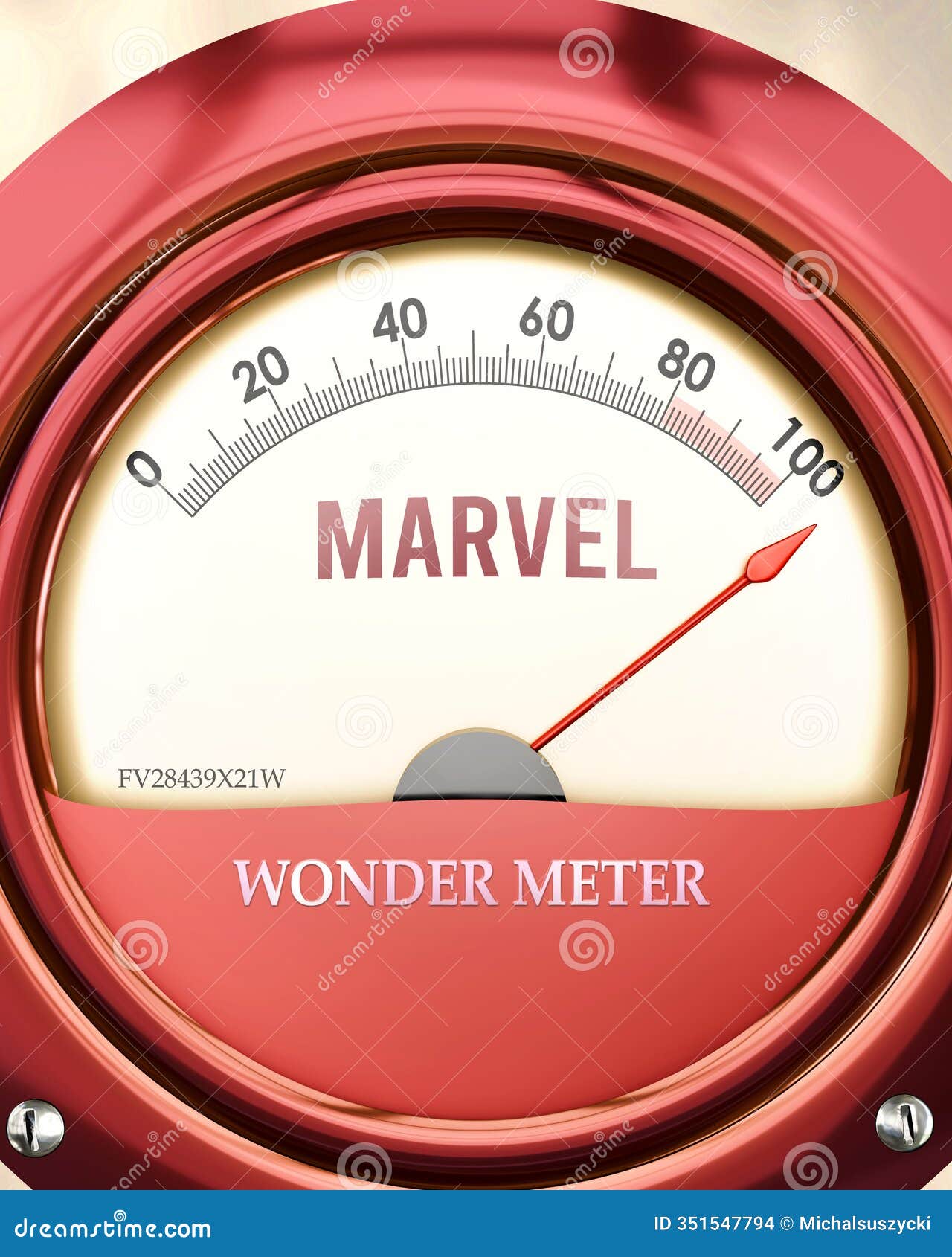 Marvel and Wonder Meter that is Hitting a Full Scale, Showing a Very ...