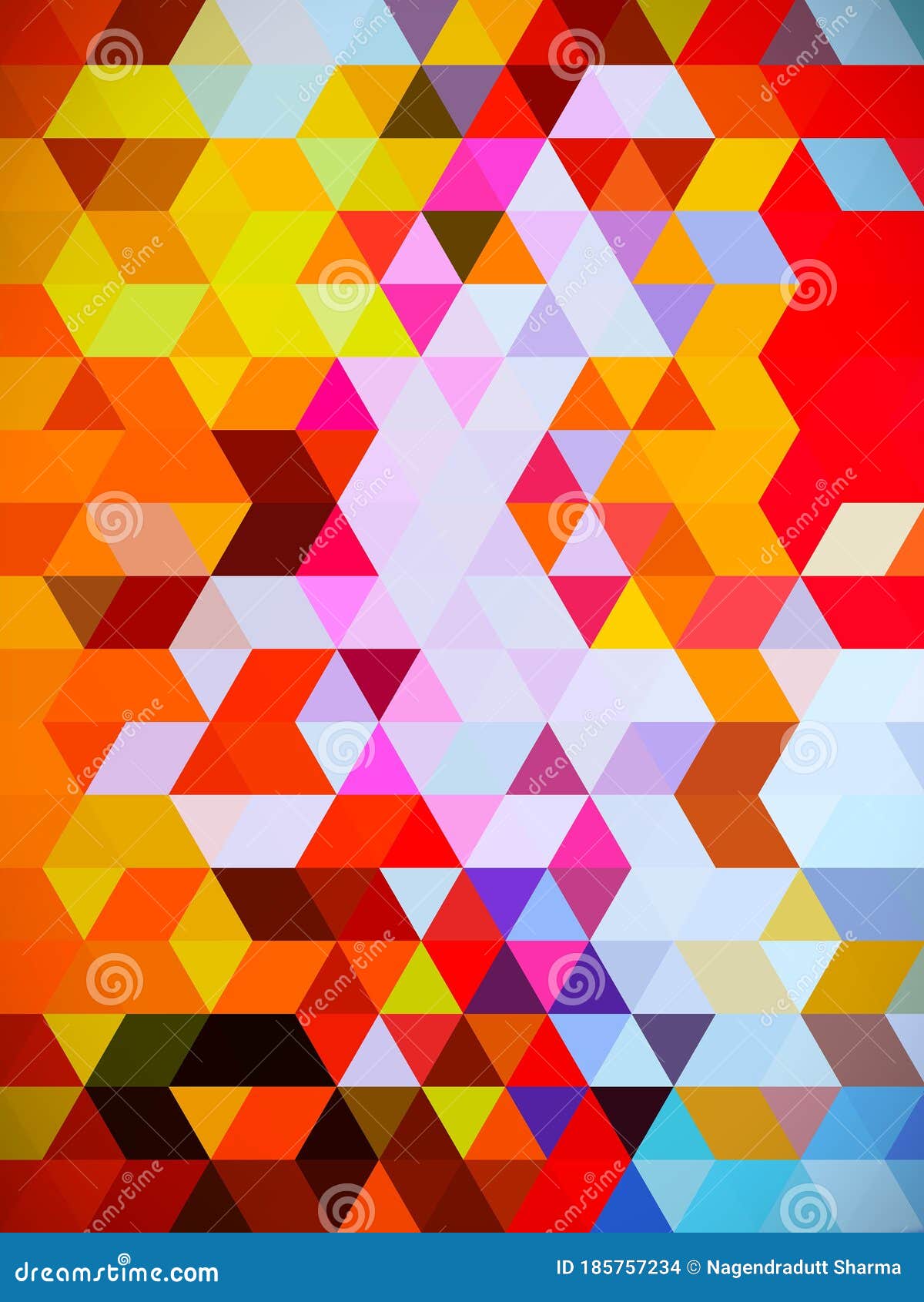 A Marvellous Multi-colored Geometric Pattern of Triangles Stock ...