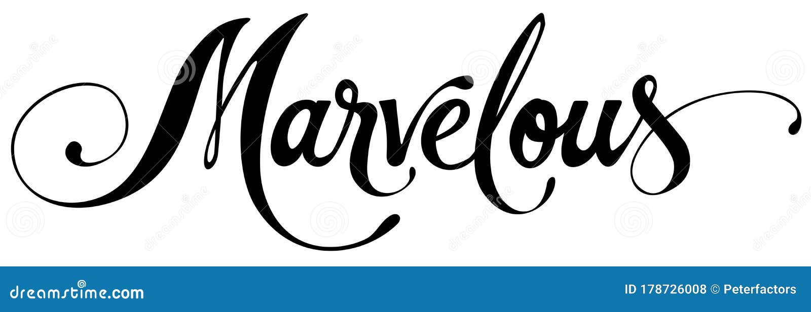 Marvelous - Custom Calligraphy Text Stock Vector - Illustration of ...