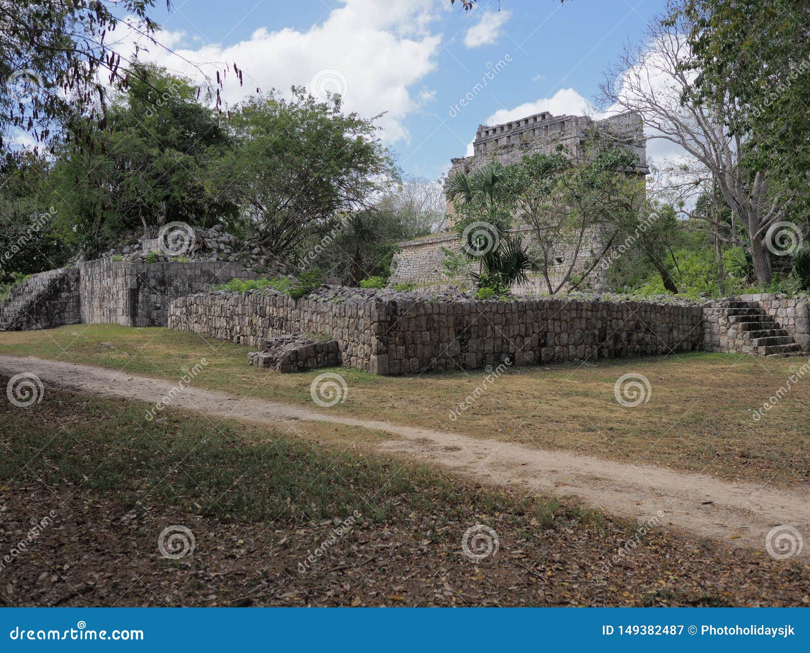 Marvelous Temple of the Deer Pyramid at Chichen Itza Mayan Town at ...