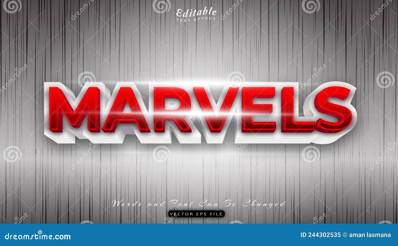 Marvels text effect stock illustration. Illustration of text - 244302535