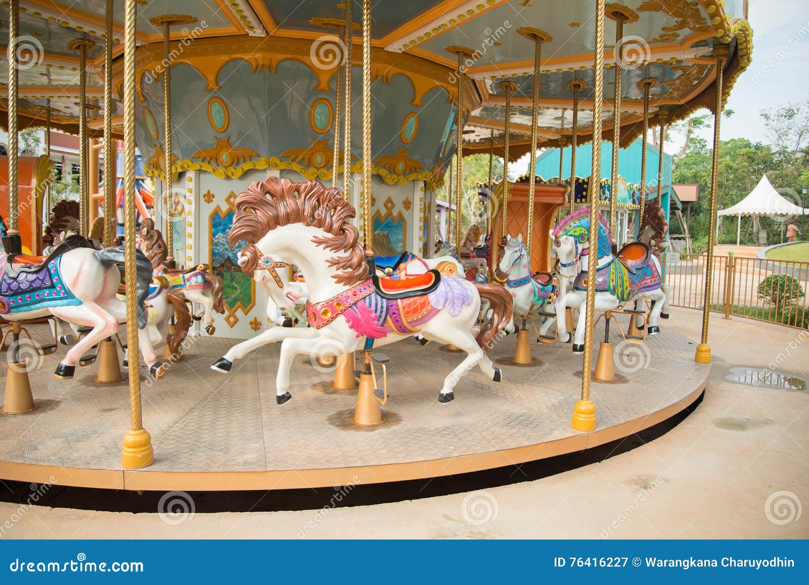 Mary Go Round in the Amusement Park Outdoor Stock Image - Image of ...