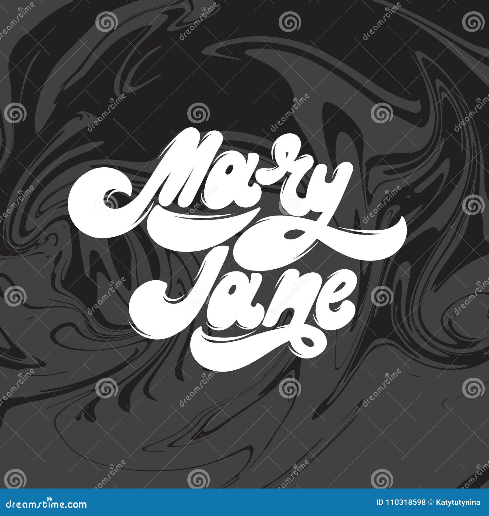 Mary Jane Letras Manuscritas Del Vector Ilustración del Vector ...